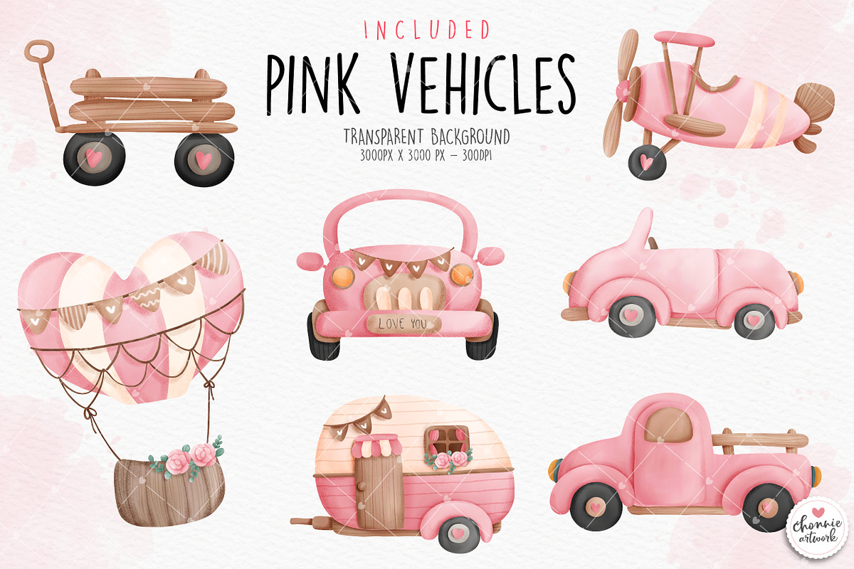 Valentine's Vehicles clipart, a Transportation Illustration by ...