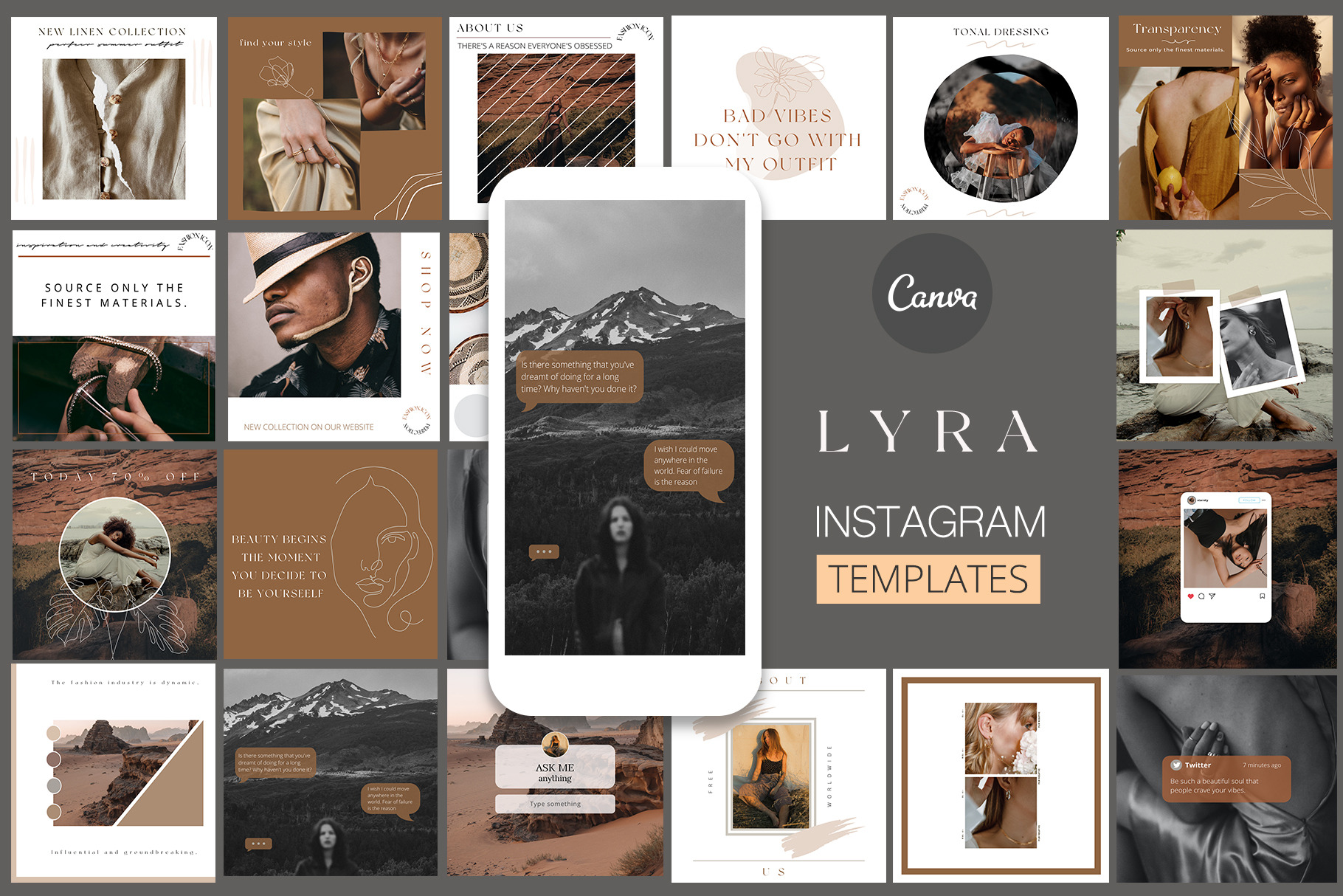 LYRA INSTAGRAM TEMPLATES CANVA, a Social Media Template by IsikChic