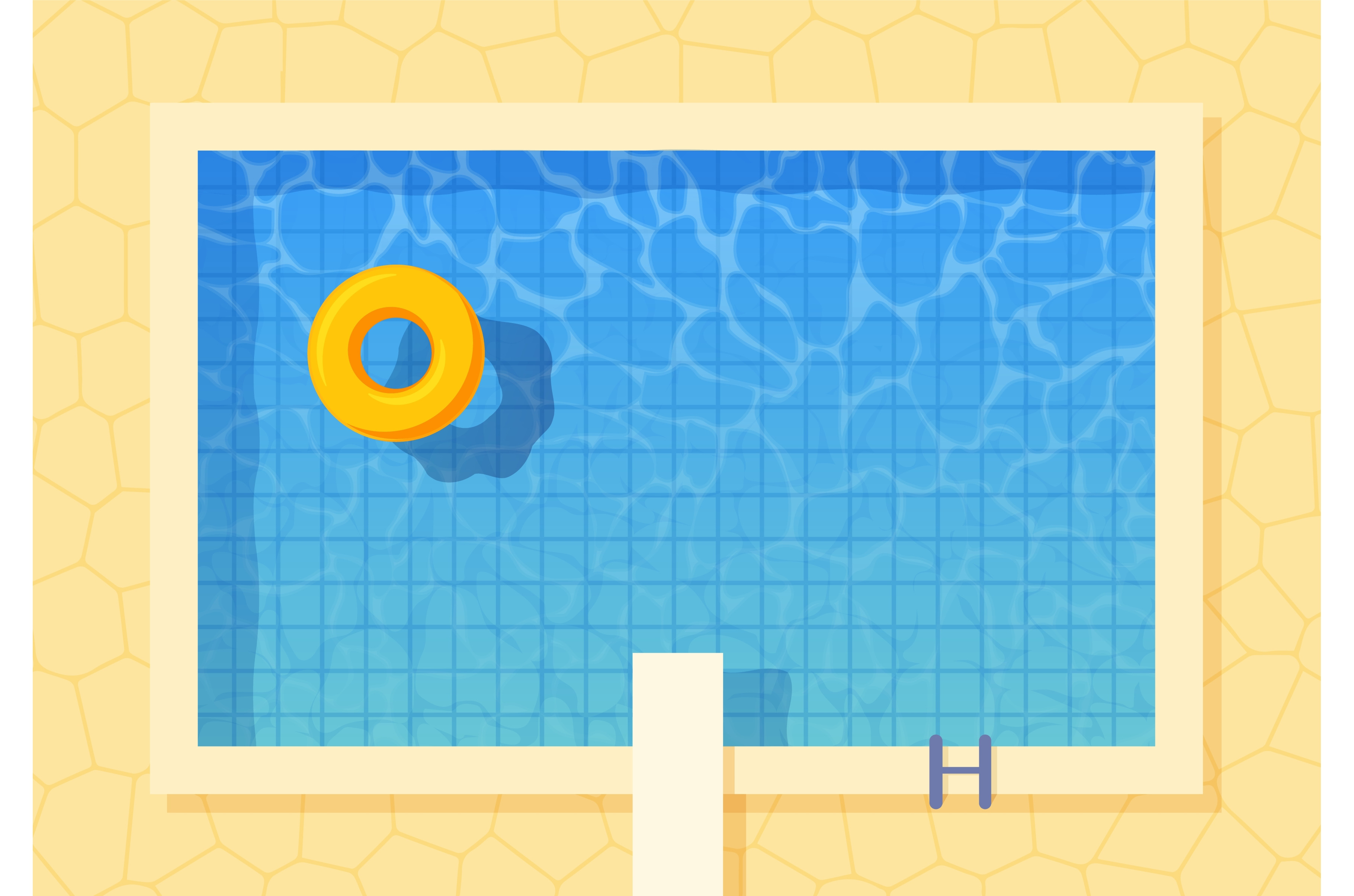 Swimming pool top view with, a Texture Illustration by ModVector