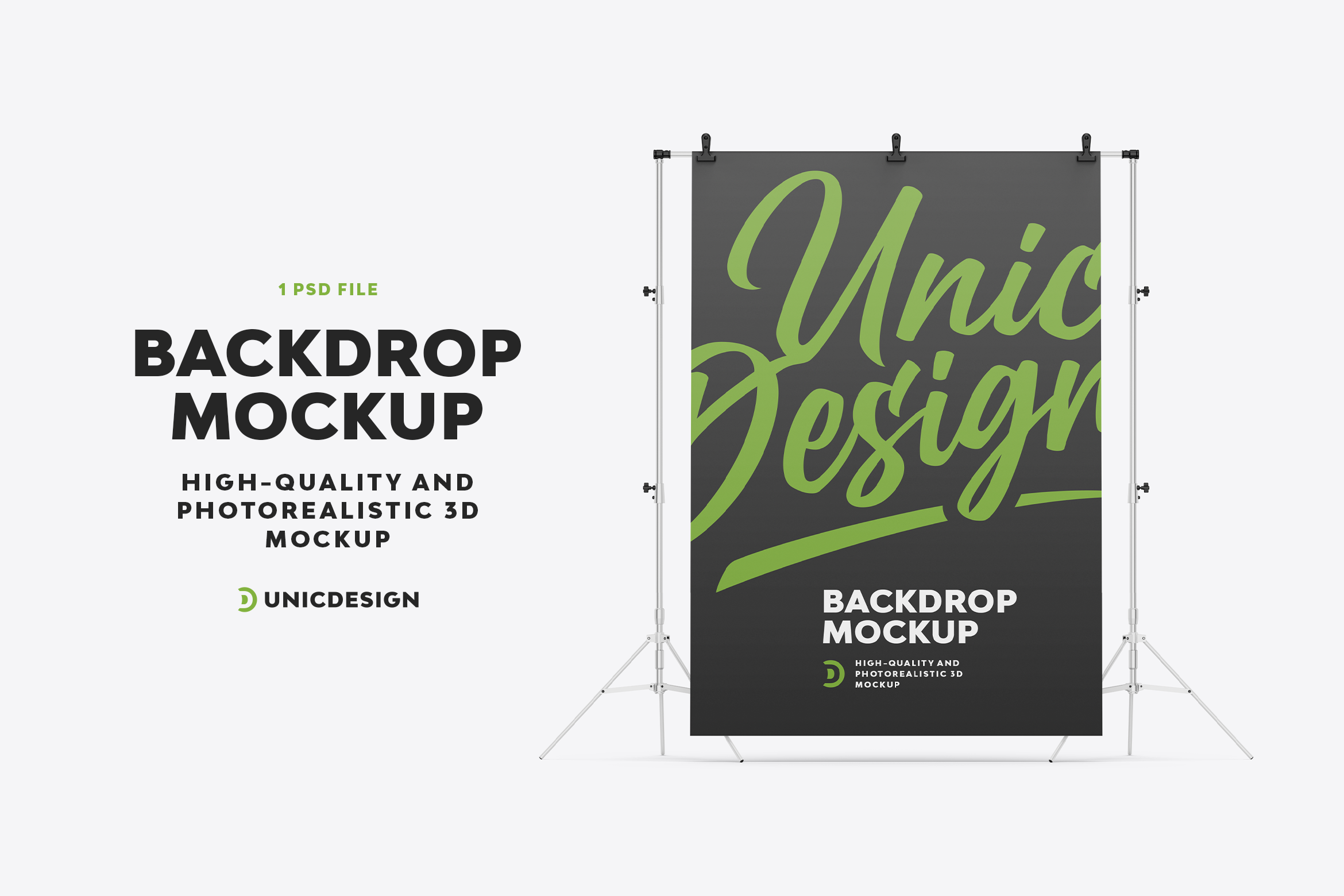 Backdrop Mockup, a Product Mockup by UnicDesign