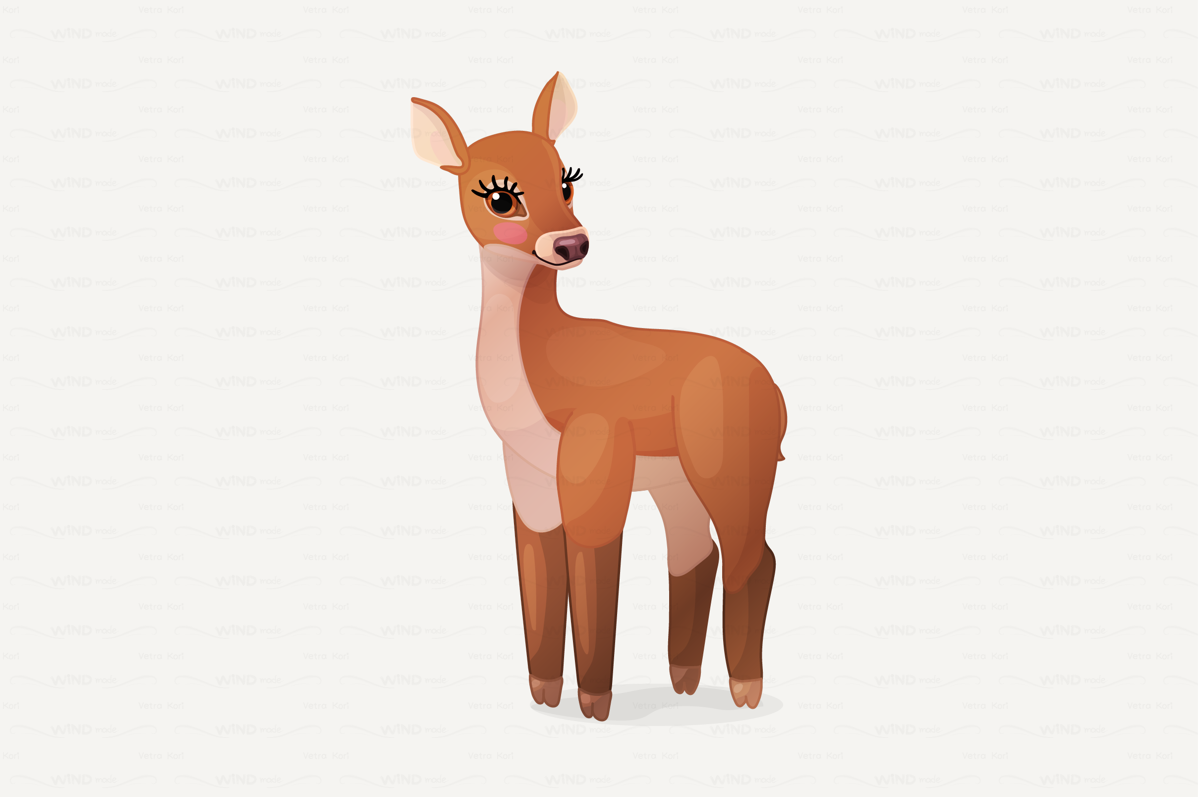 vector Red deer, Cervus Elaphus, an Illustration by WINDmade