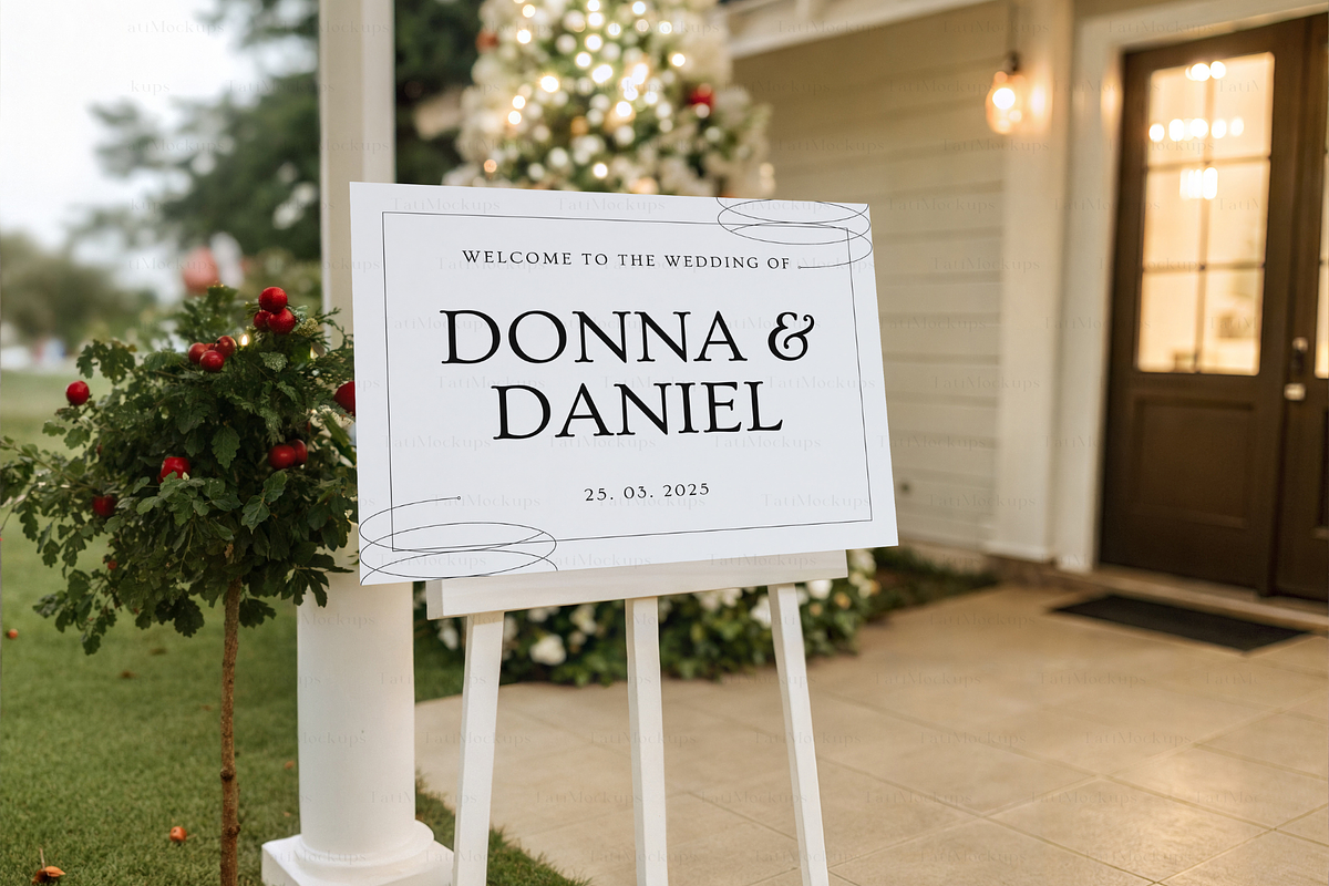 Porch Welcome Sign Mockup, a Product Mockup by TatiMockup