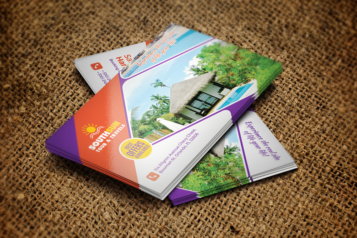 Tour and Travel Business Card, a Business Card Template by GraphicsEgg