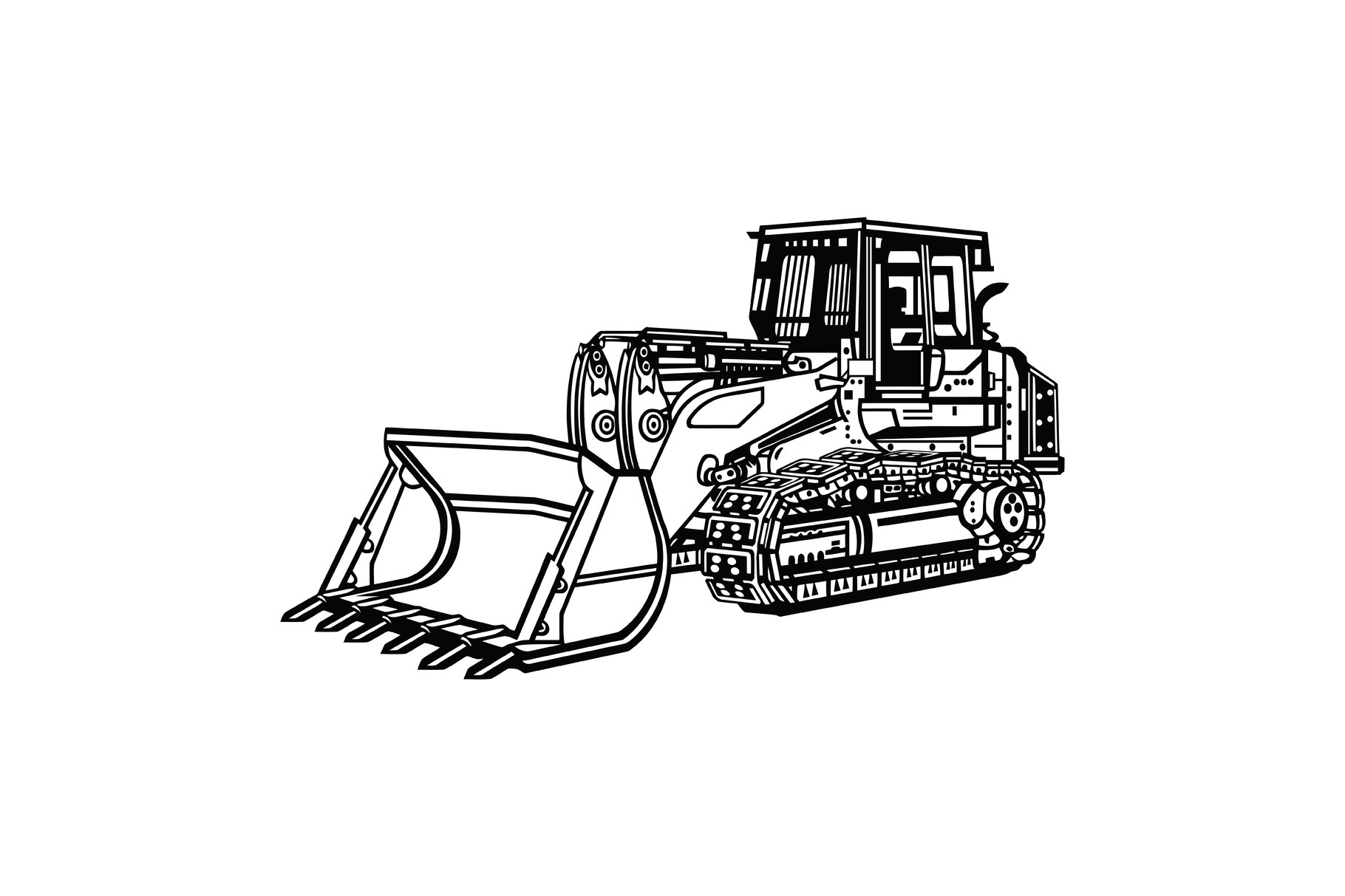 Dozer. Detailed Bulldozer vector | Technology Illustrations ~ Creative ...