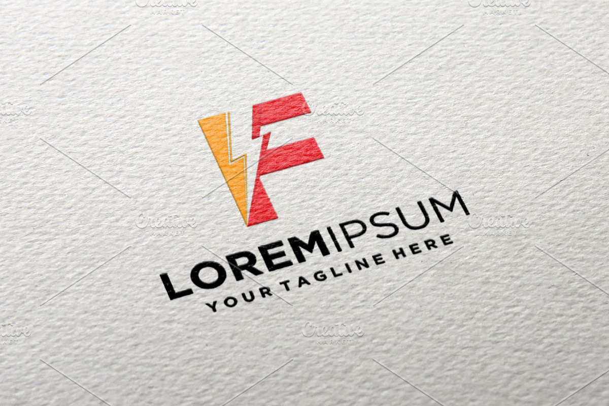 Letter F lightning electric logo, a Branding & Logo Template by REDVY ...