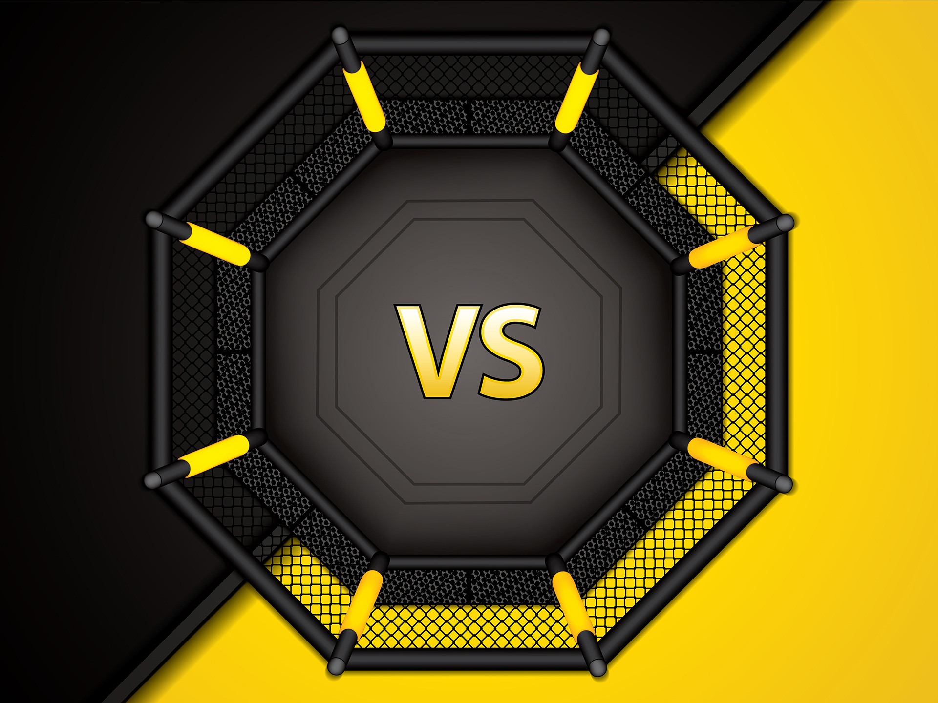 MMA octagon cage, an Illustration by gigello