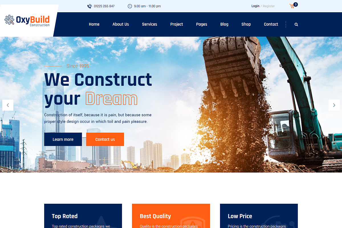 Construction HTML Template -OxyBuild, a HTML Template by HasThemes