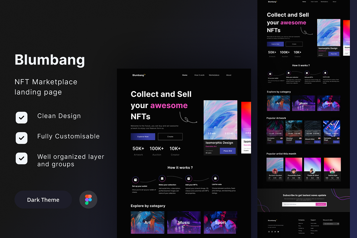 NFT Marketplace Landing Page