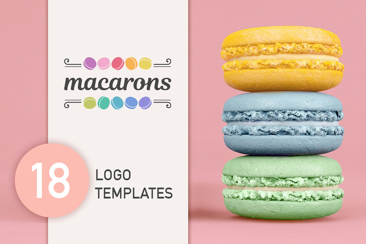 Macarons Logo set, a Branding & Logo Template by IKarGraphics