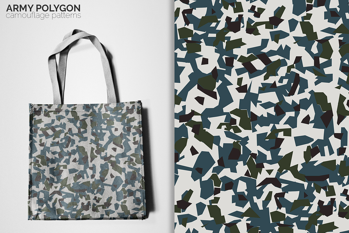 Army Polygon Camouflage Patterns, a Pattern Graphic by 3Y_Design