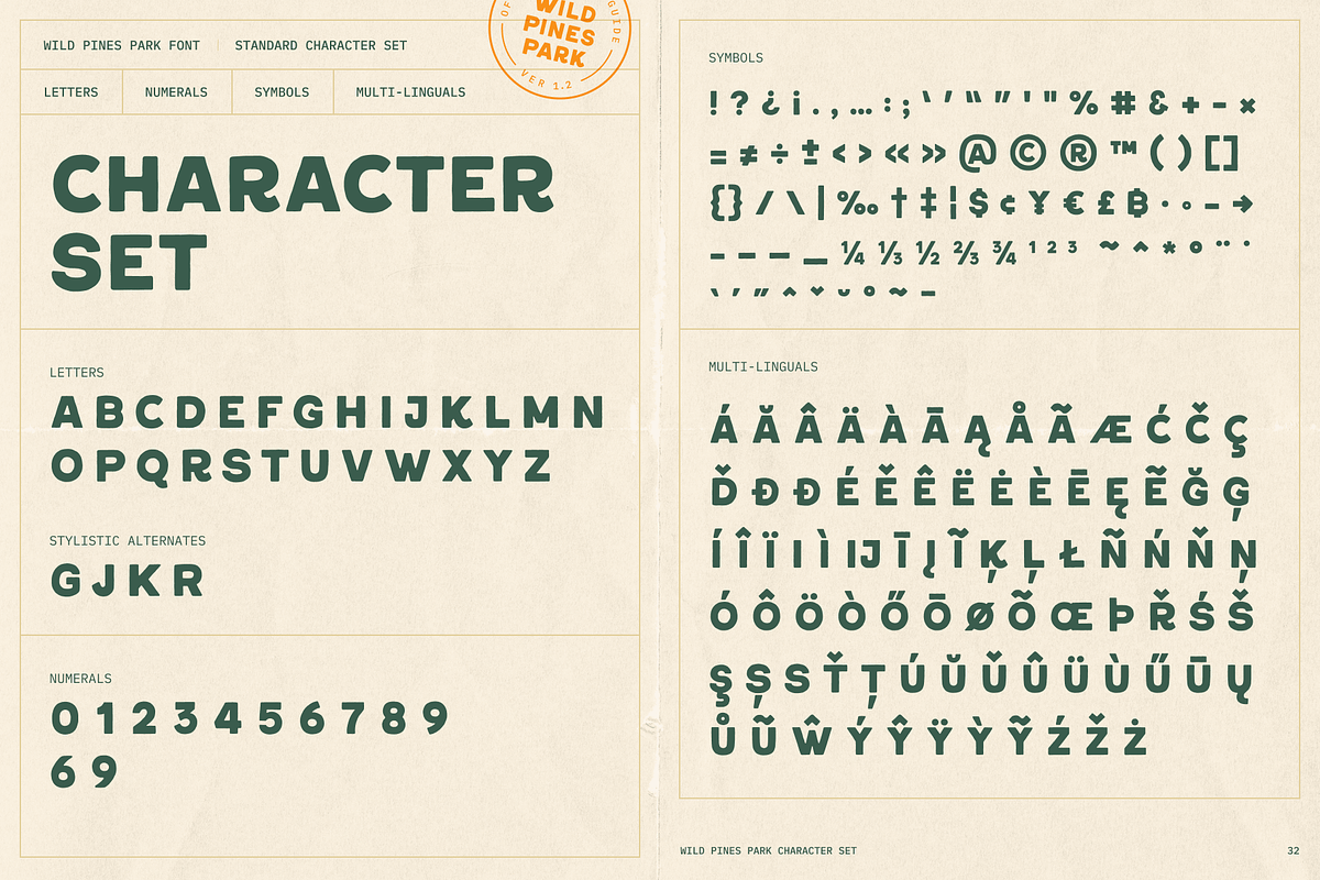 Wild Pines Park National Park Font