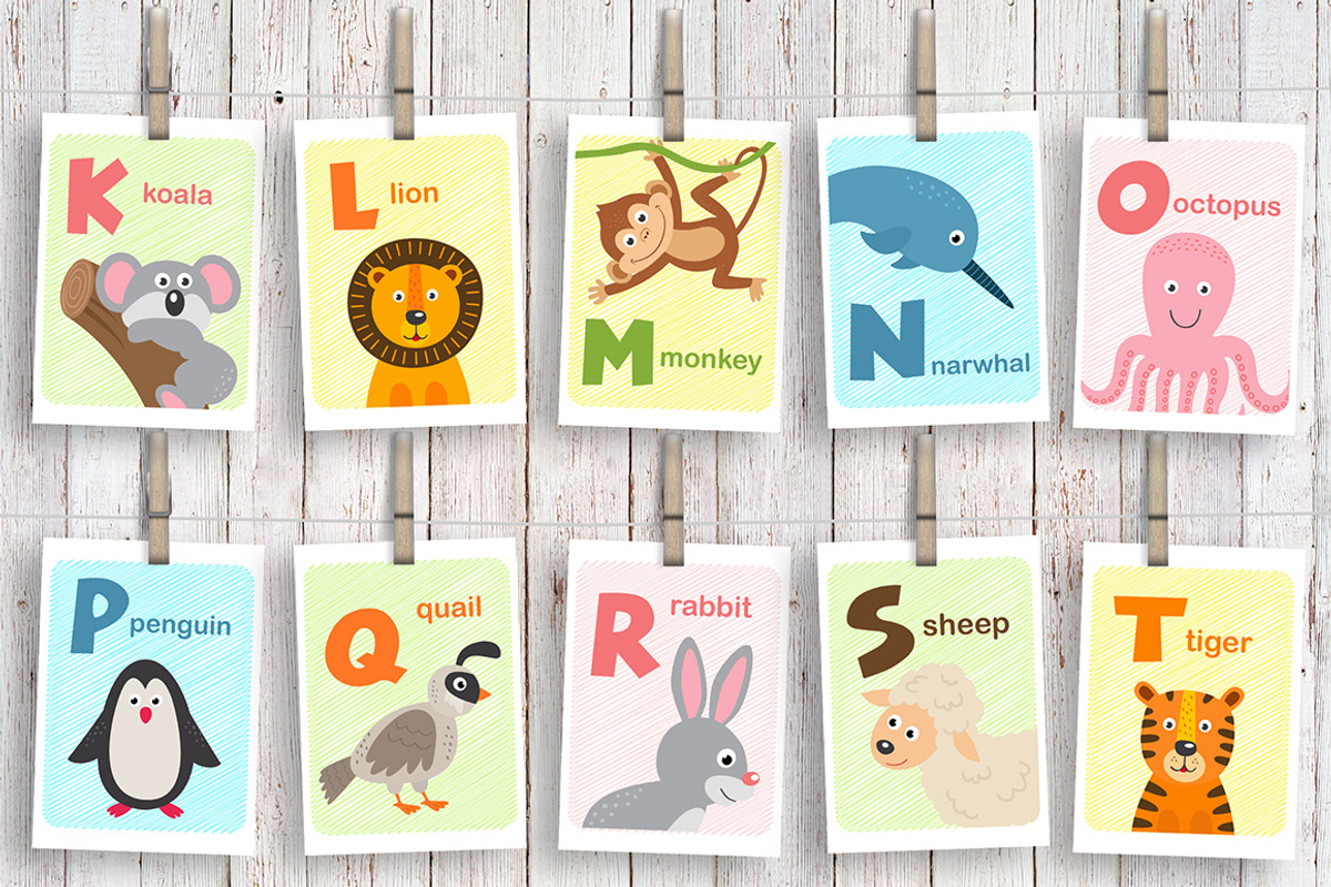 alphabet with animals, an Animal Illustration by NataKa