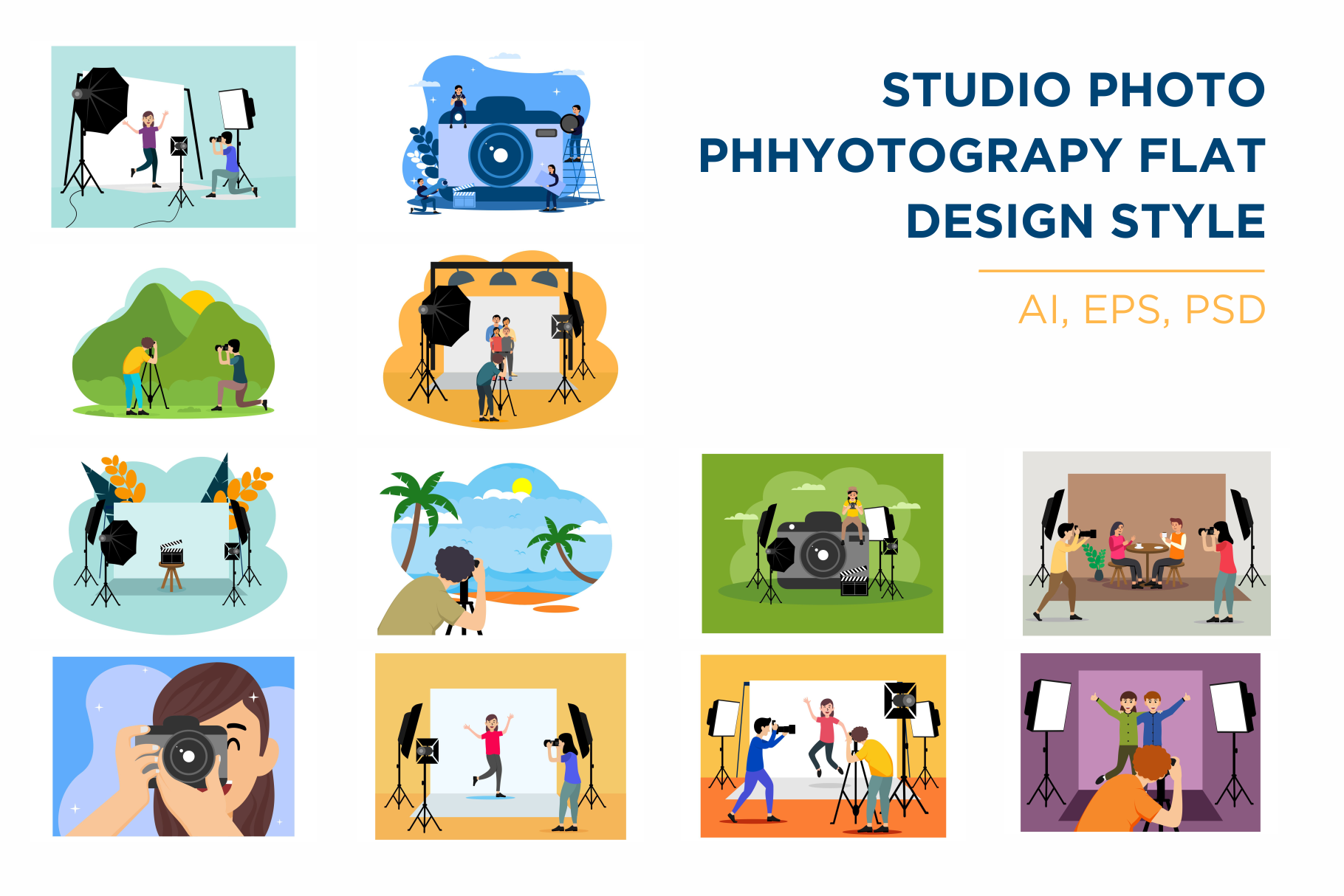 Studio Photo Flat Design style, a Person Illustration by REDVY CREATIVE