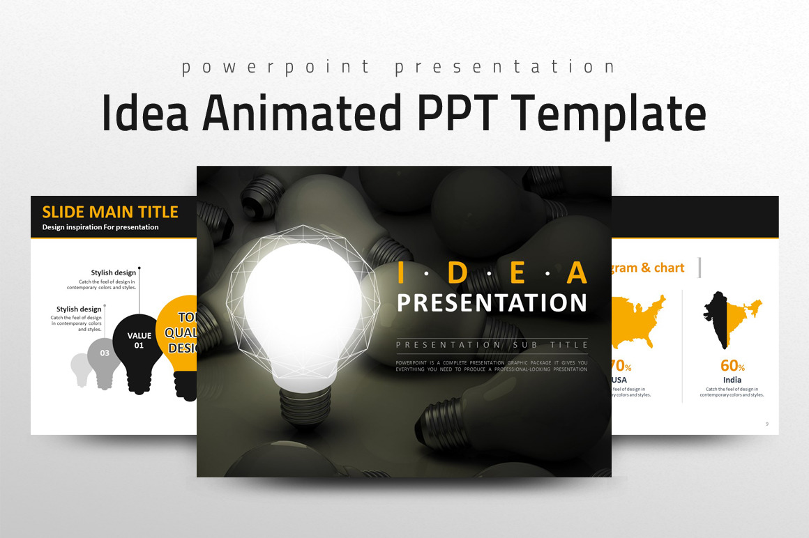 Idea Animated PPT Template, a Presentation Template by GoodPello