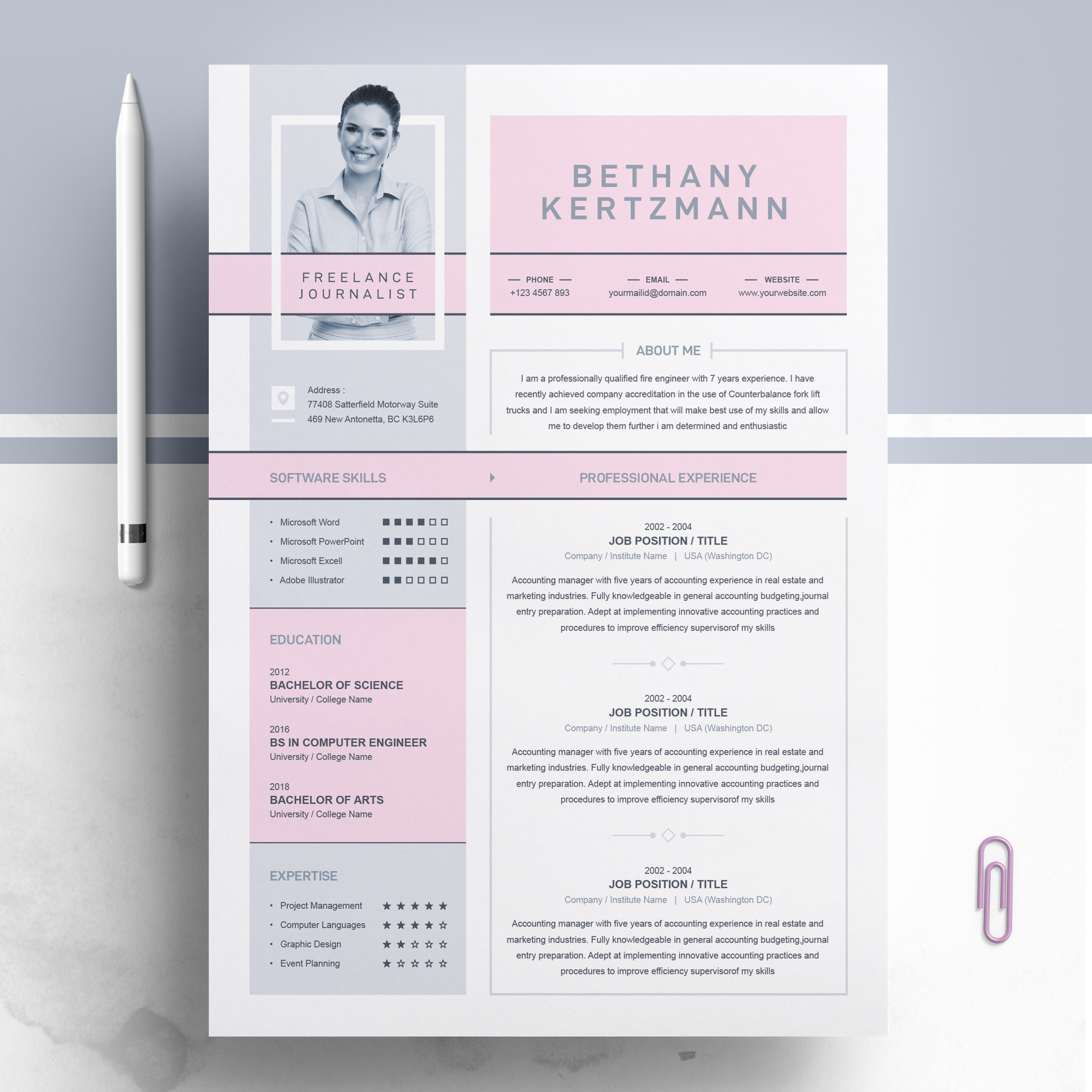 Cool & Creative CV / Resume Design, a Resume Template by ResumeInventor