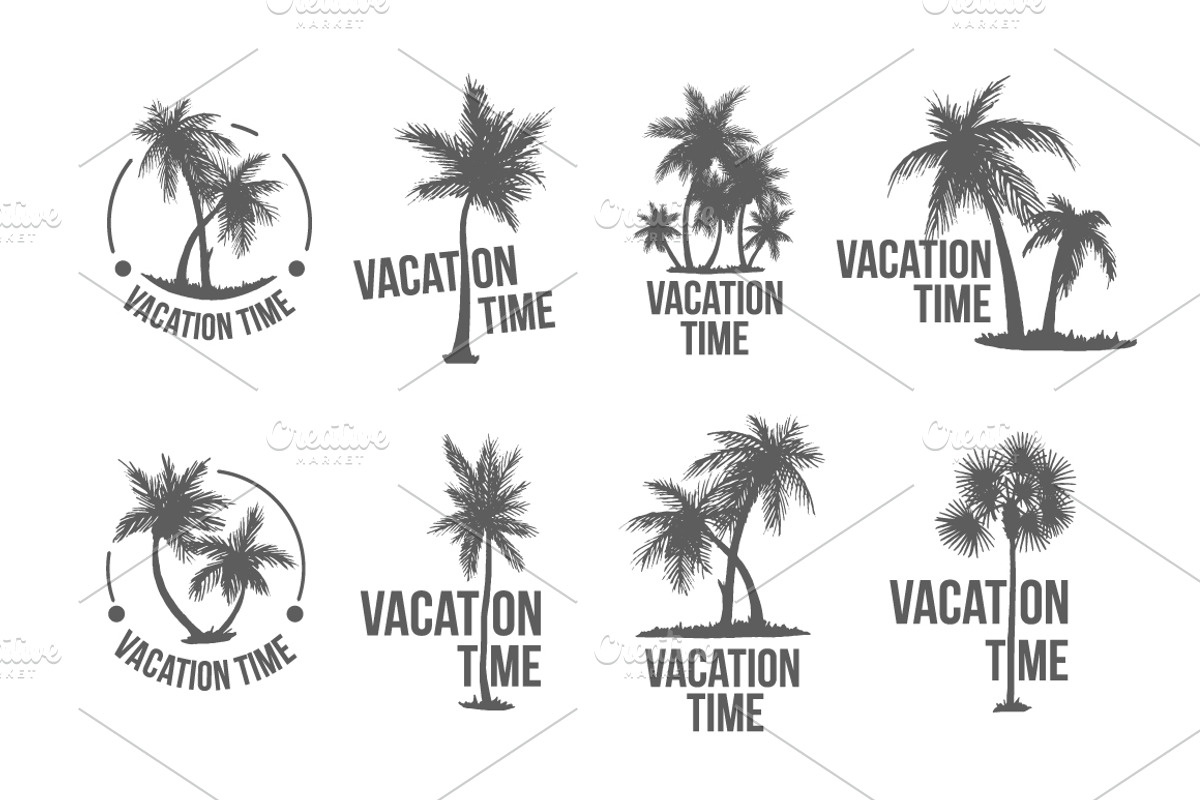 8 Tropical Palm logo illustration, an Object Illustration by Artha ...