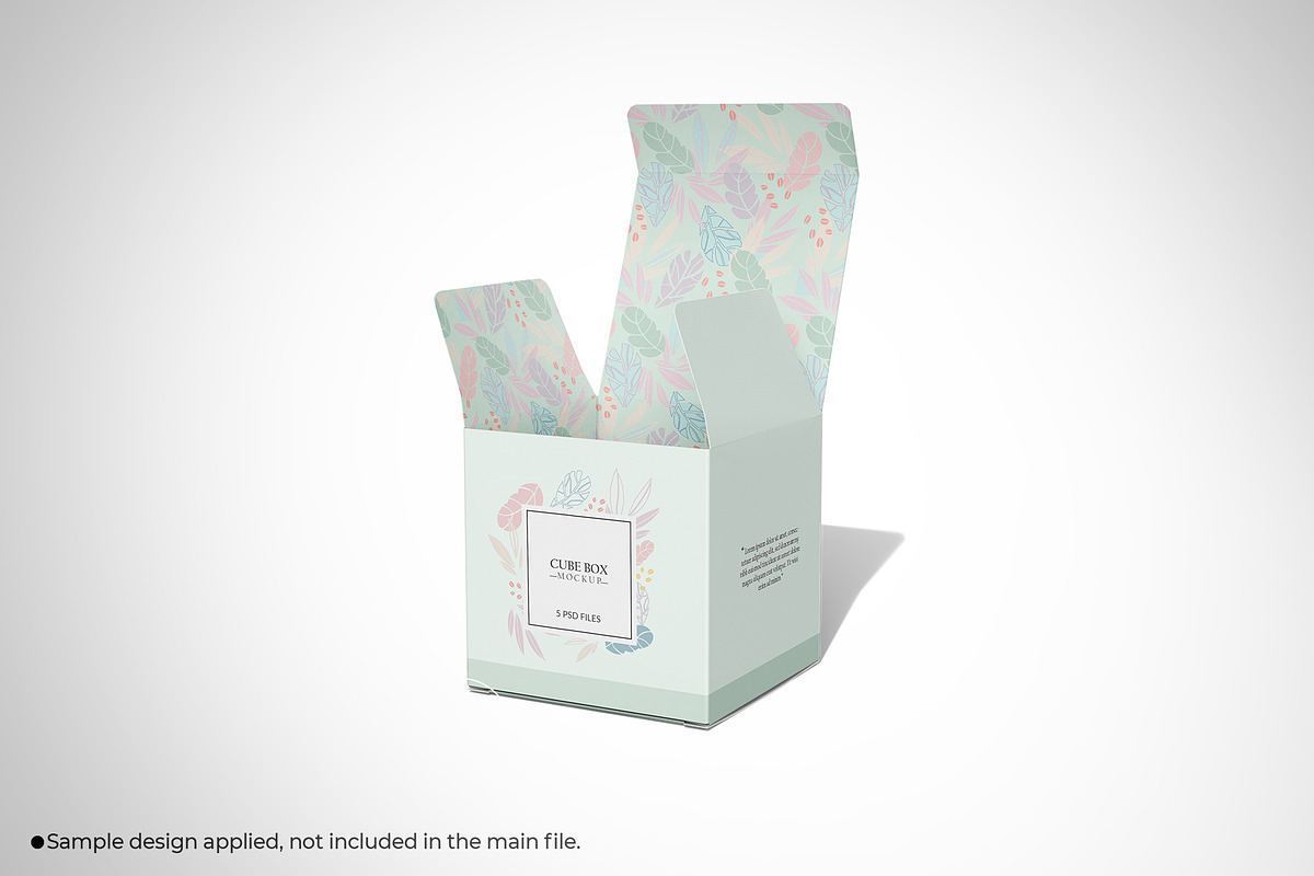 Tuck Top Cube Box Mockup, a Packaging Mockup by Sheikhadesign