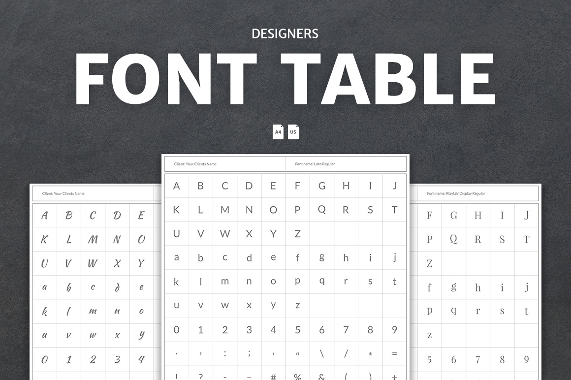Designers Font Table, a Presentation Template by Web Donut