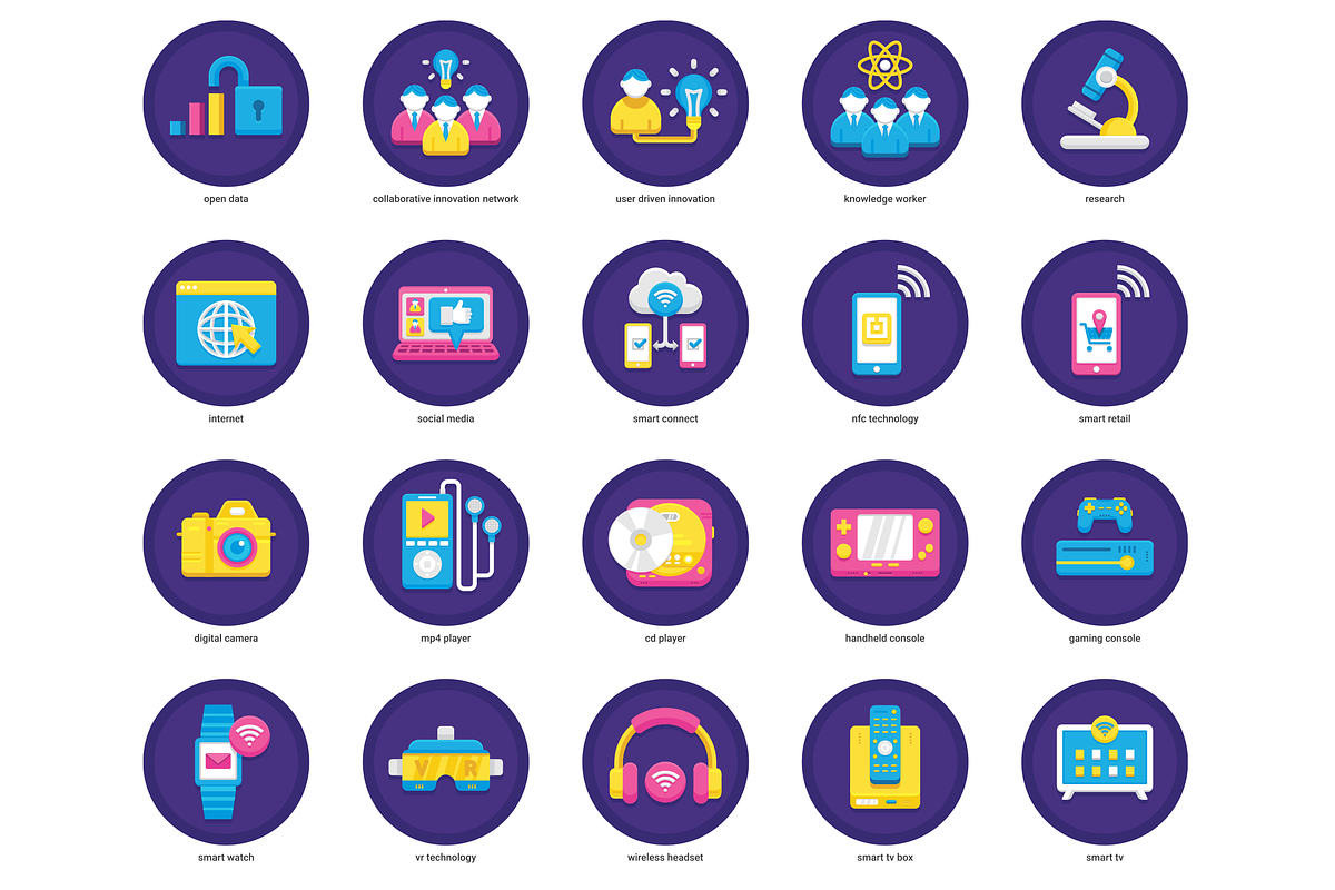 88 Smart Technology Flat Icons, an Icon by Flat Icons