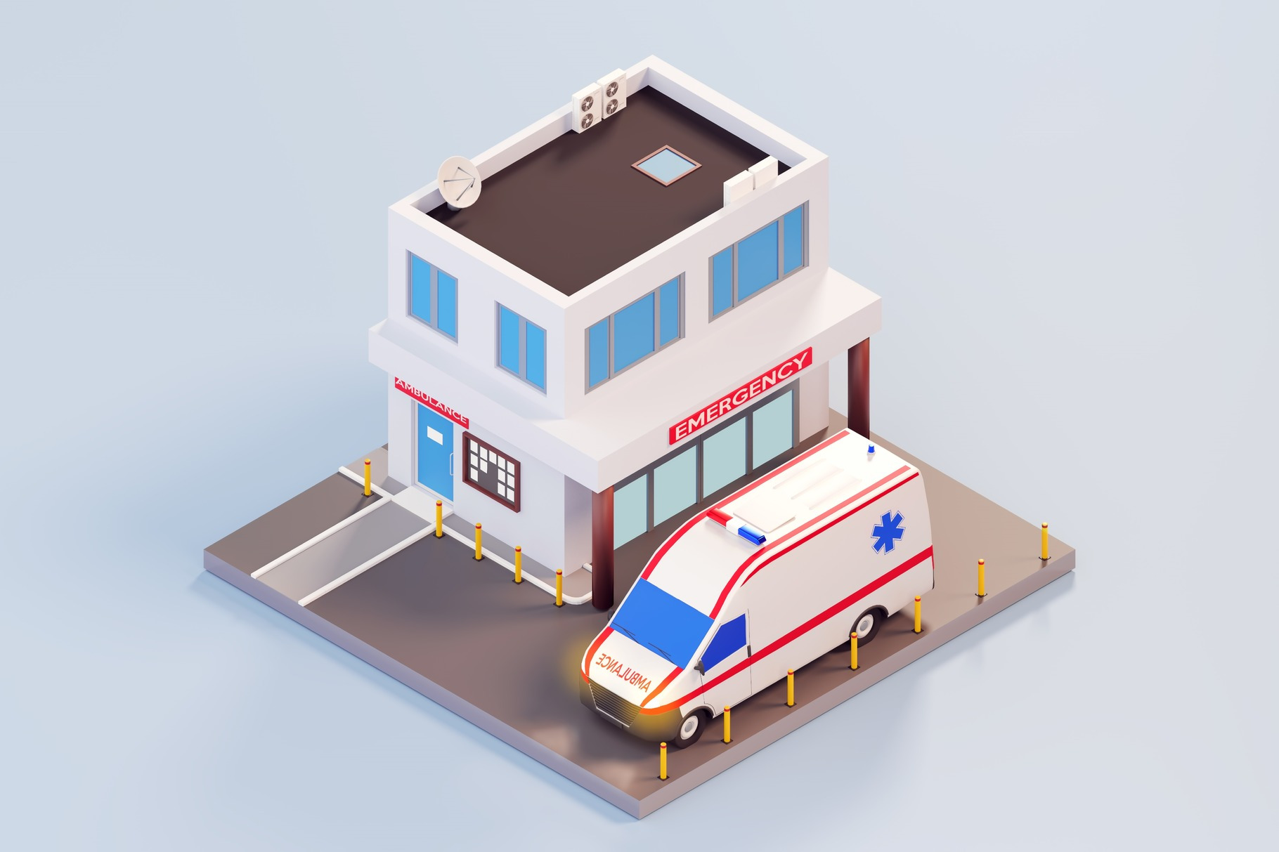 Emergency Hospital Entrance 3d, a Healthcare Illustration by Vitamin ...