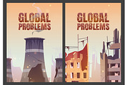 Global problems posters with, an Illustration by art PVP - market