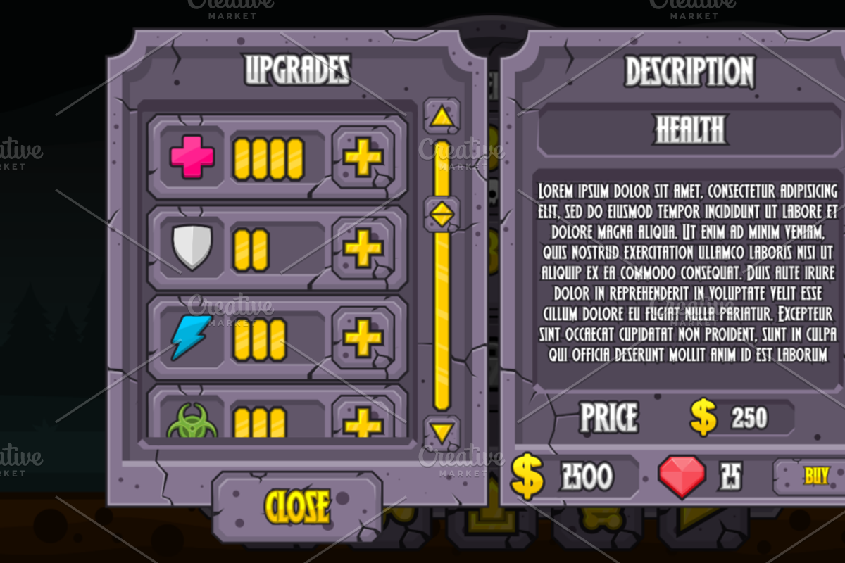 Cartoon Games GUI Pack 13, a Templates & Theme by pzUH | Creative Market