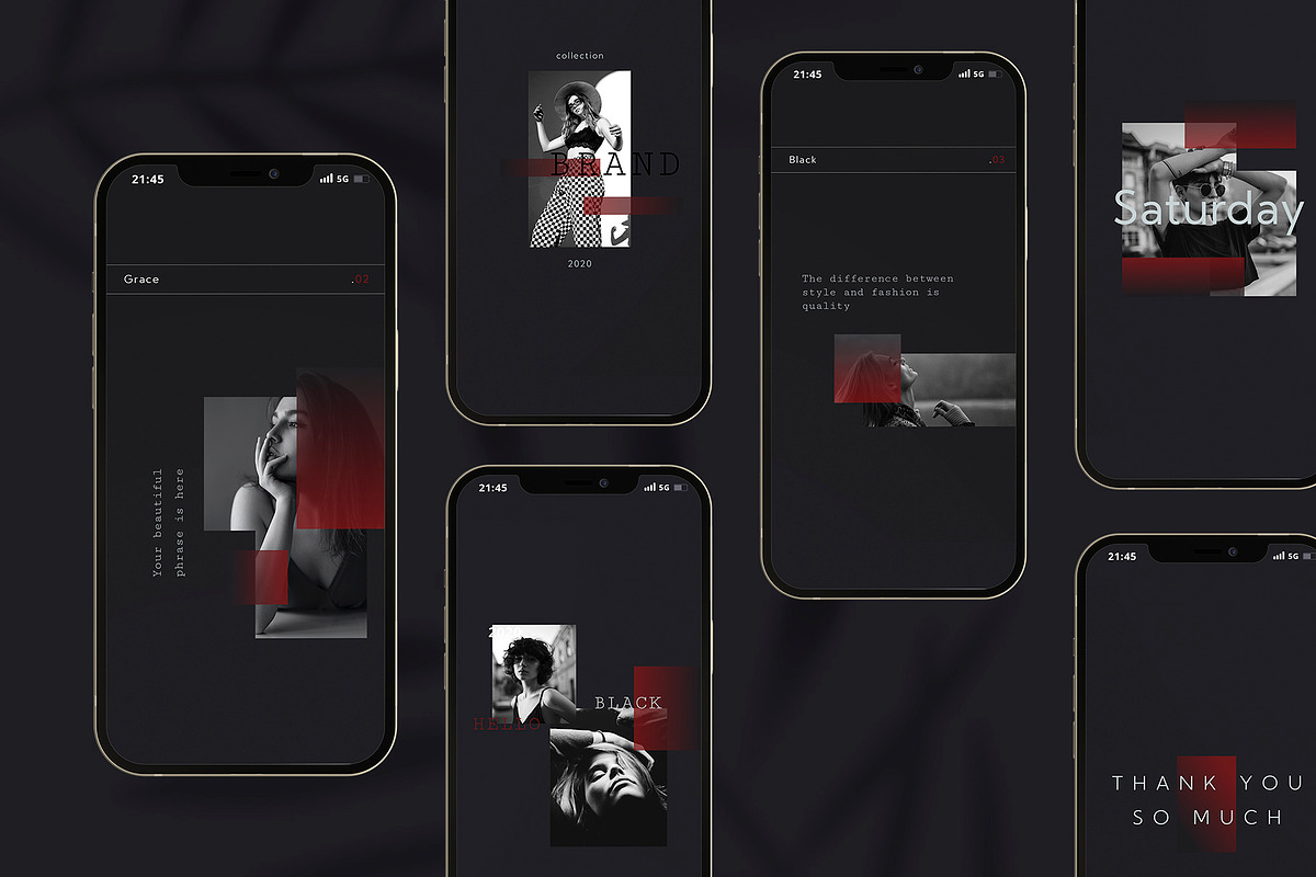 Black Instagram templates CANVA+PSD, a Social Media Template by Lafnaeri