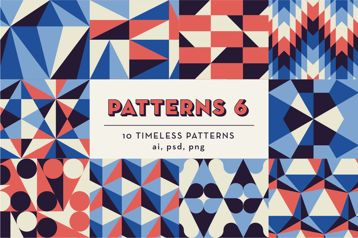PATTERNS 6: 10 Geometric Patterns, a Pattern Graphic by kloroform