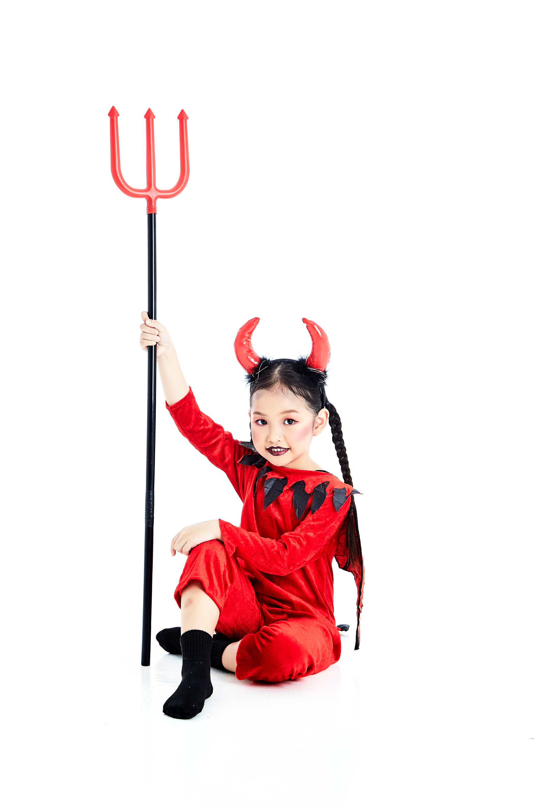 Girl in a halloween fancy dress devi featuring 5-8 years, treat, and ...