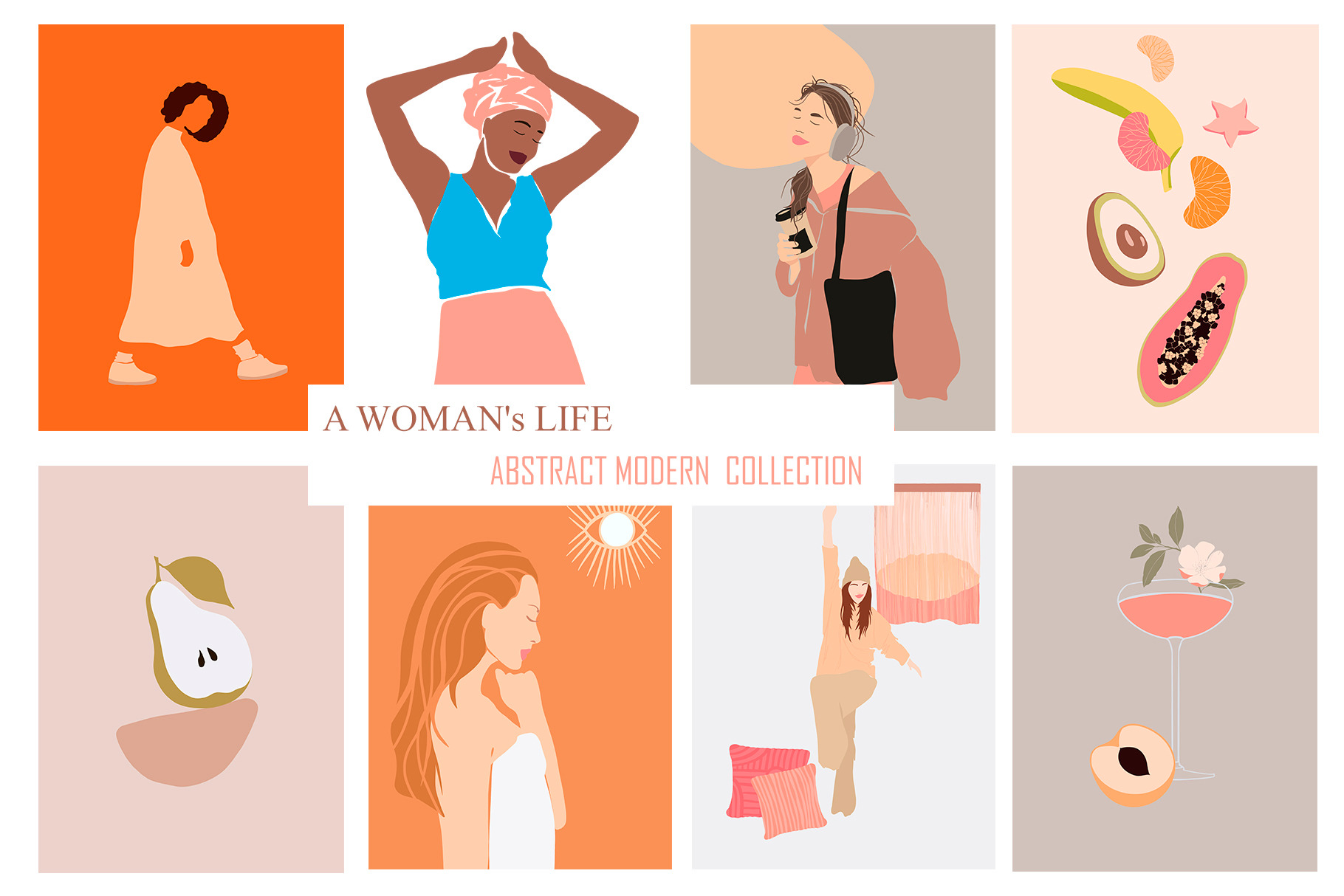 ABSTRACT MINIMALIST MODERN BUNDLE, an Illustration by ArtOLB