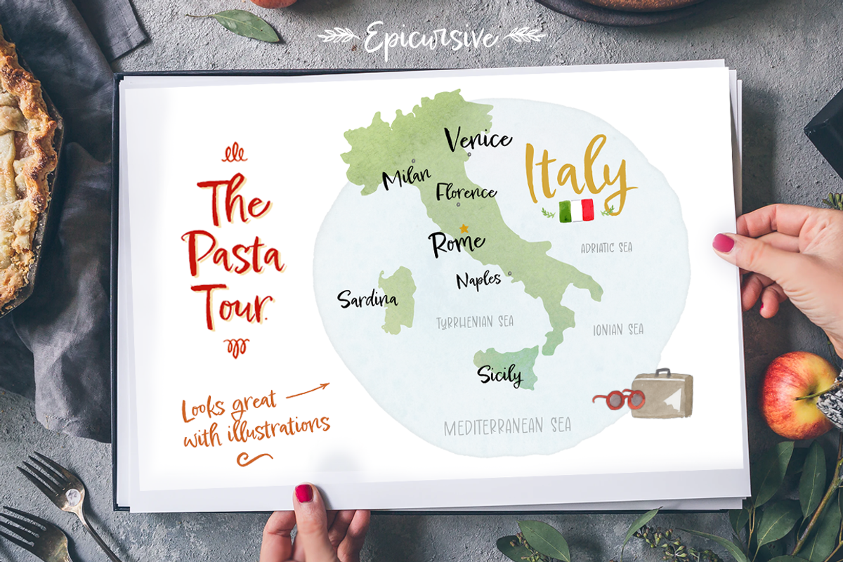 Epicursive Script & Dingbats, a Script Font by KLUGE+CO