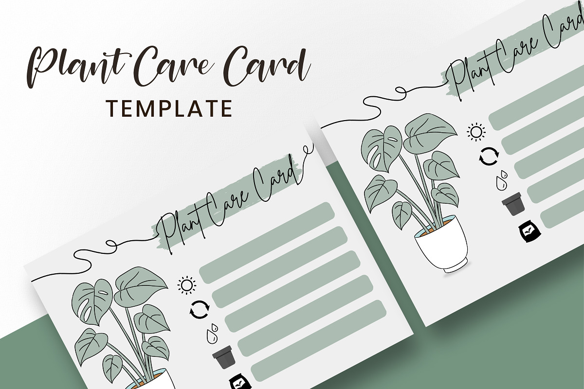 Printable Plant Care Cards Template, a Templates & Theme by Snapybiz