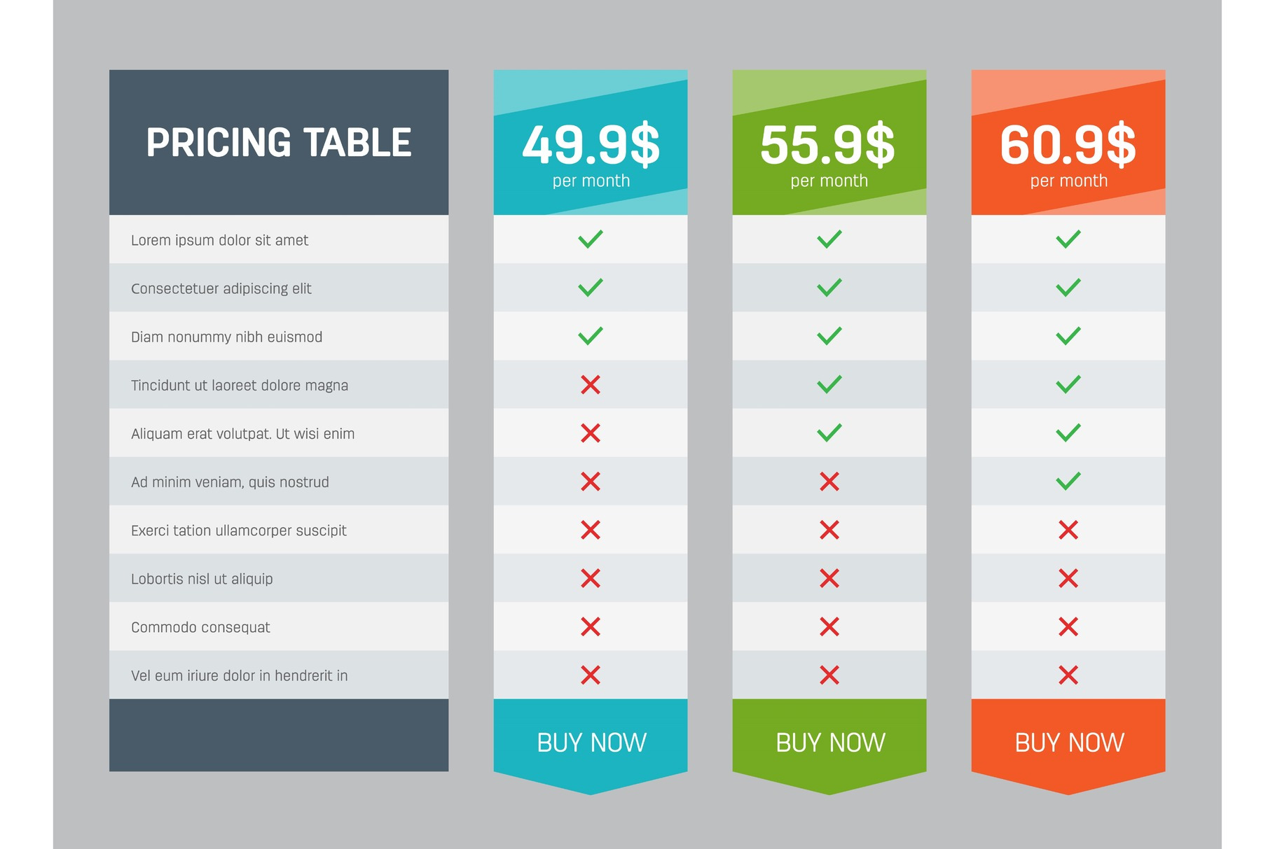 Plans web comparison pricing table., a Finance Illustration by HAPPY VECTOR