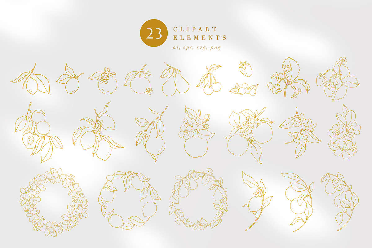 Modern Fruit Logos, Pattern, Clipart, a Branding & Logo Template by ...