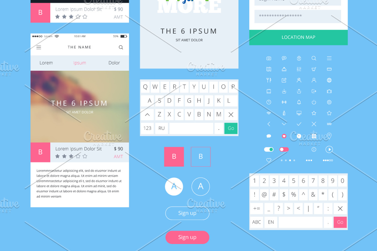 Vector Phone GUI Template, a Templates & Theme by fet