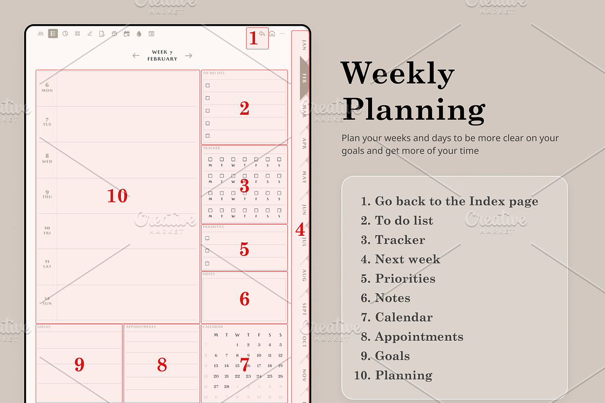 Boho Minimalism Digital Planner, a Templates & Theme by Digital_Mind