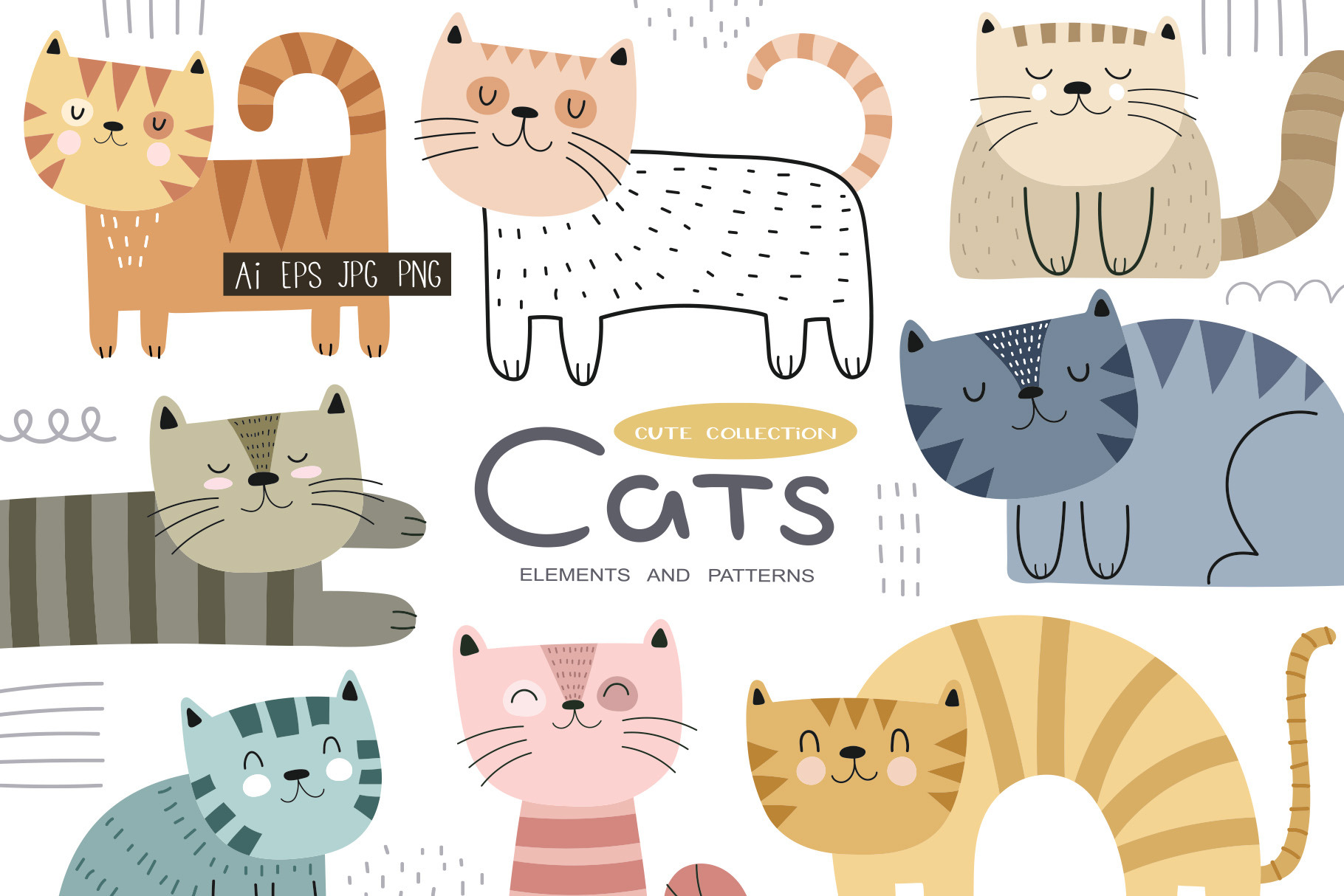 Cats, a Background Graphic by AnnieArt