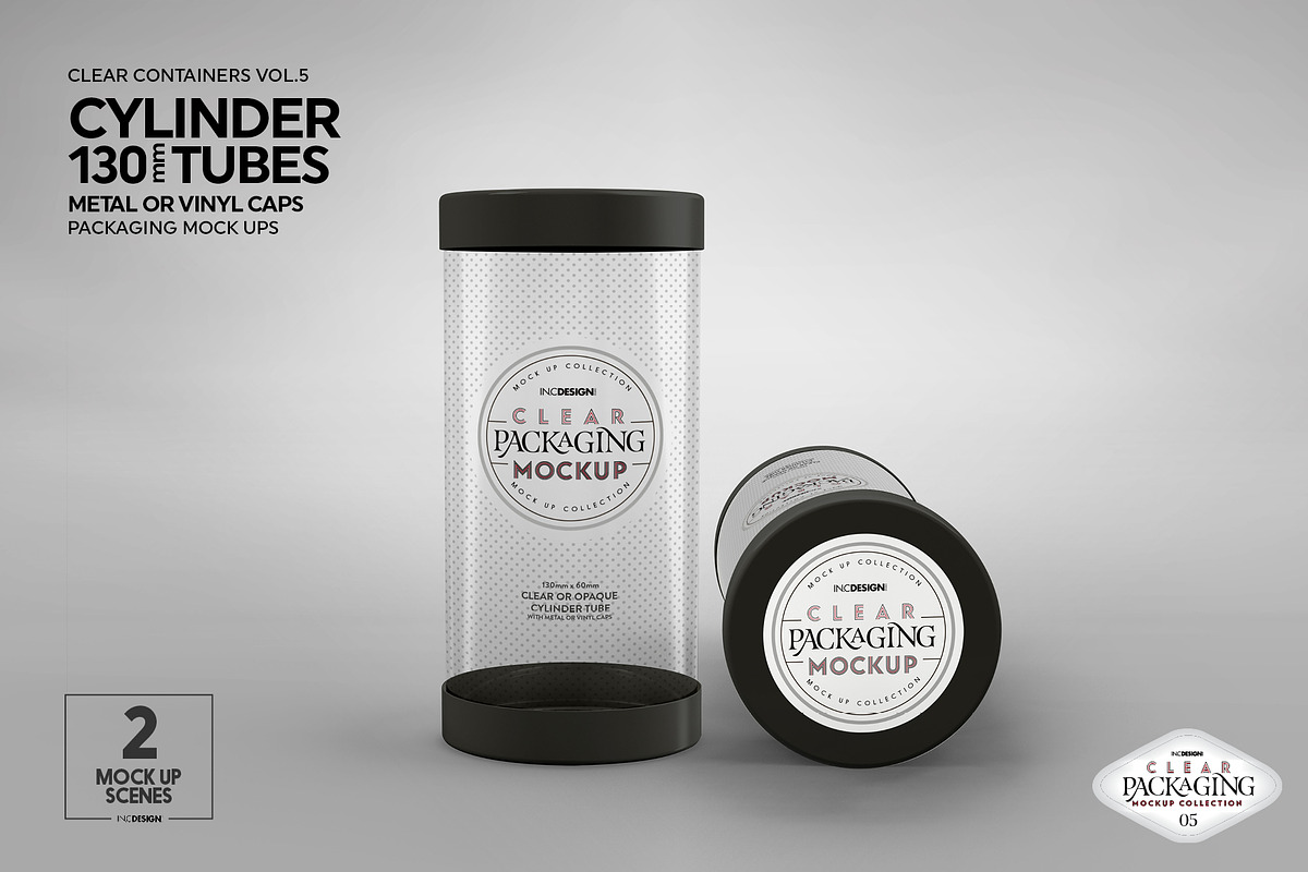 130mm Cylinder Tube Packaging Mockup, a Cups & Container Mockup by ...