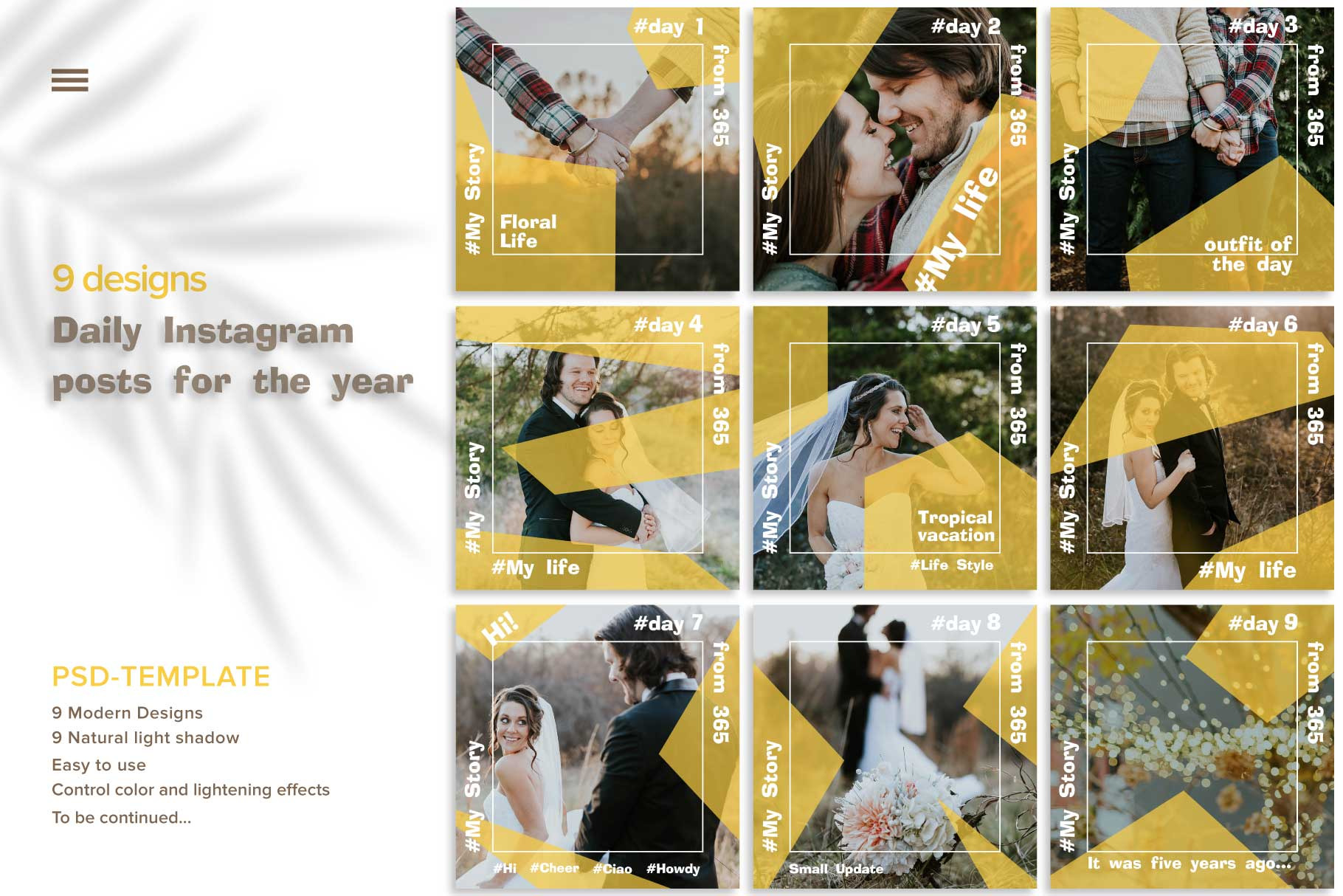 9 Instagram Posts Design, a Social Media Template by Zimages