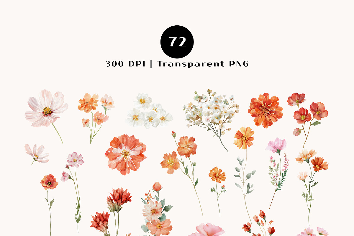 Watercolor Fairy Garden Clipart Set, a Decorative Illustration by OKArtHub