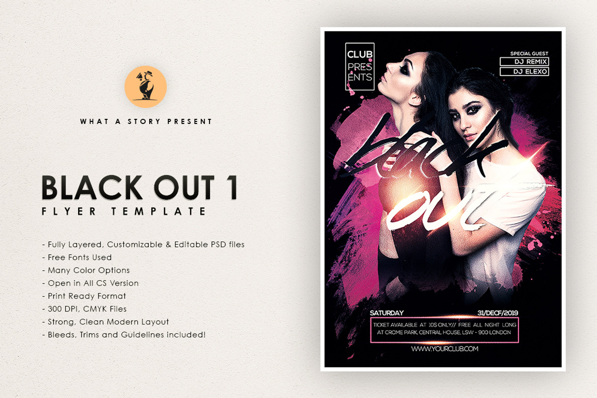 Black Out 1, a Flyer Template by What a Story