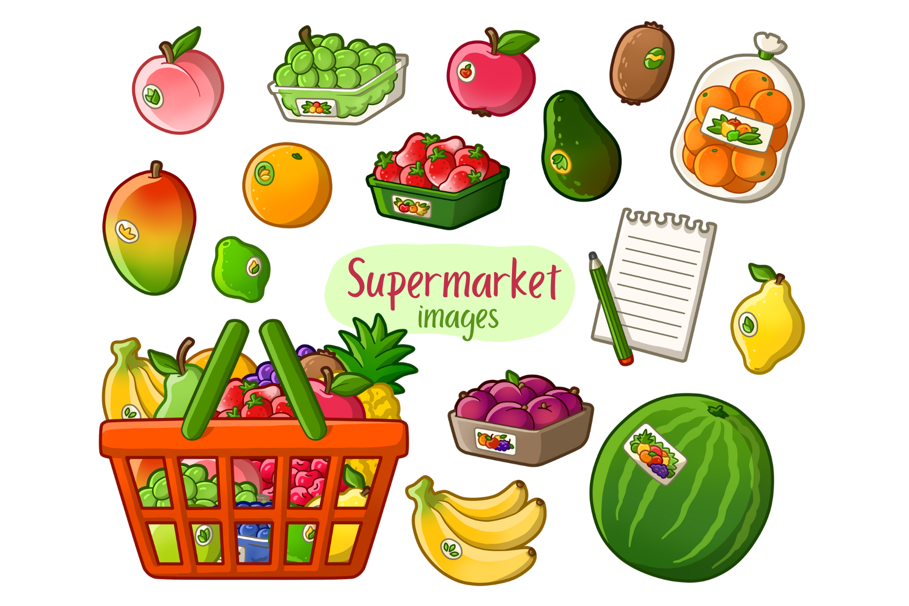 Supermarket - Fruit - Clipart, a Food Illustration by ...