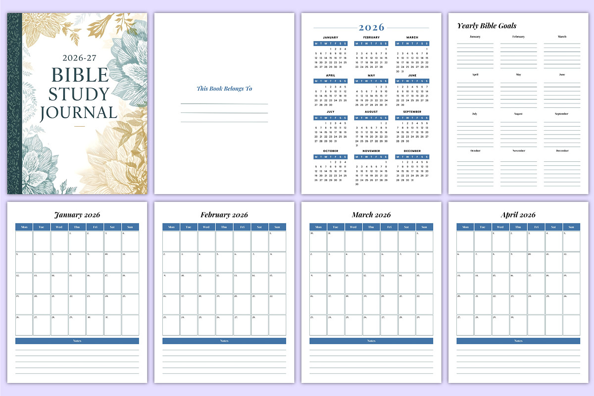 2026-2027 Bible Study Journal Canva, a Stationery Template by Mustafiz
