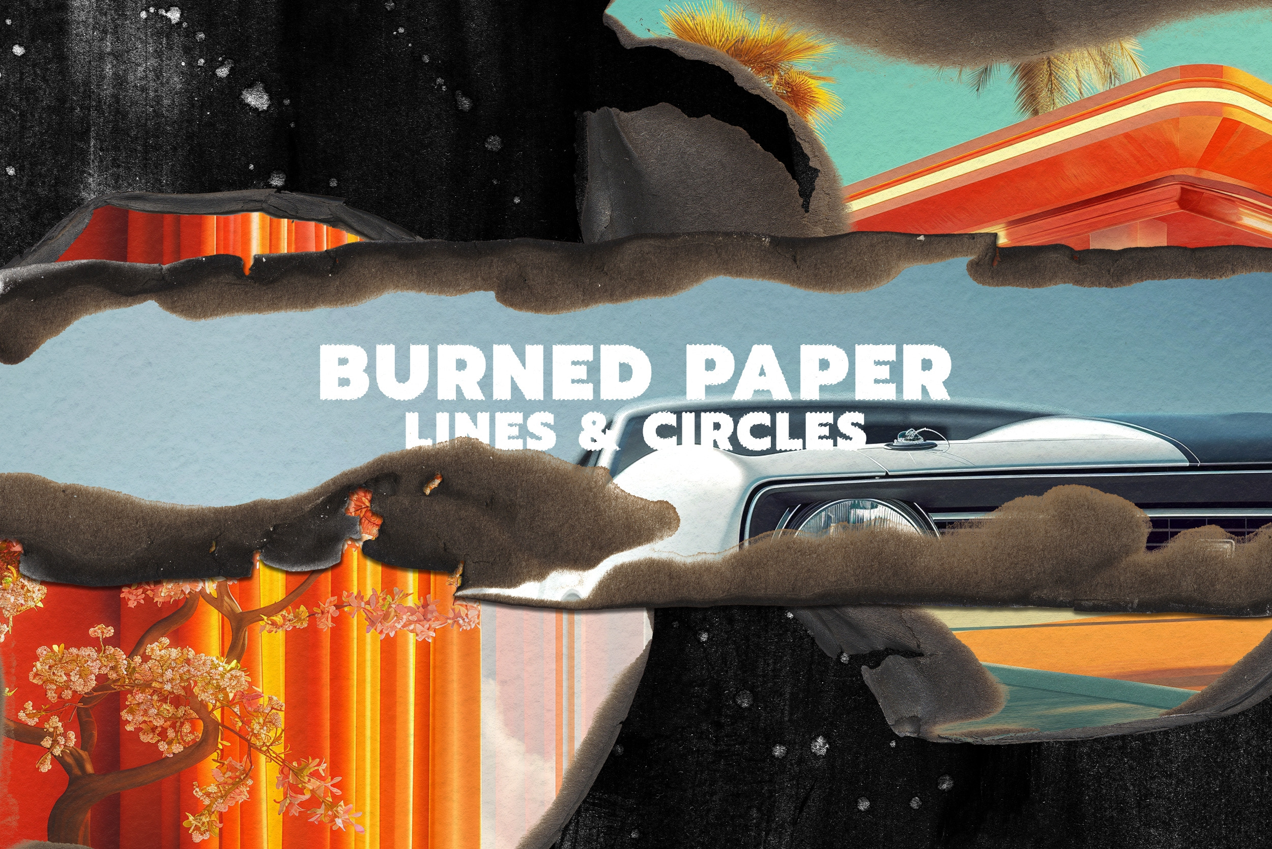 Burned Paper Lines & Circles Mockups, a Texture Graphic by BORT GRAPHIC