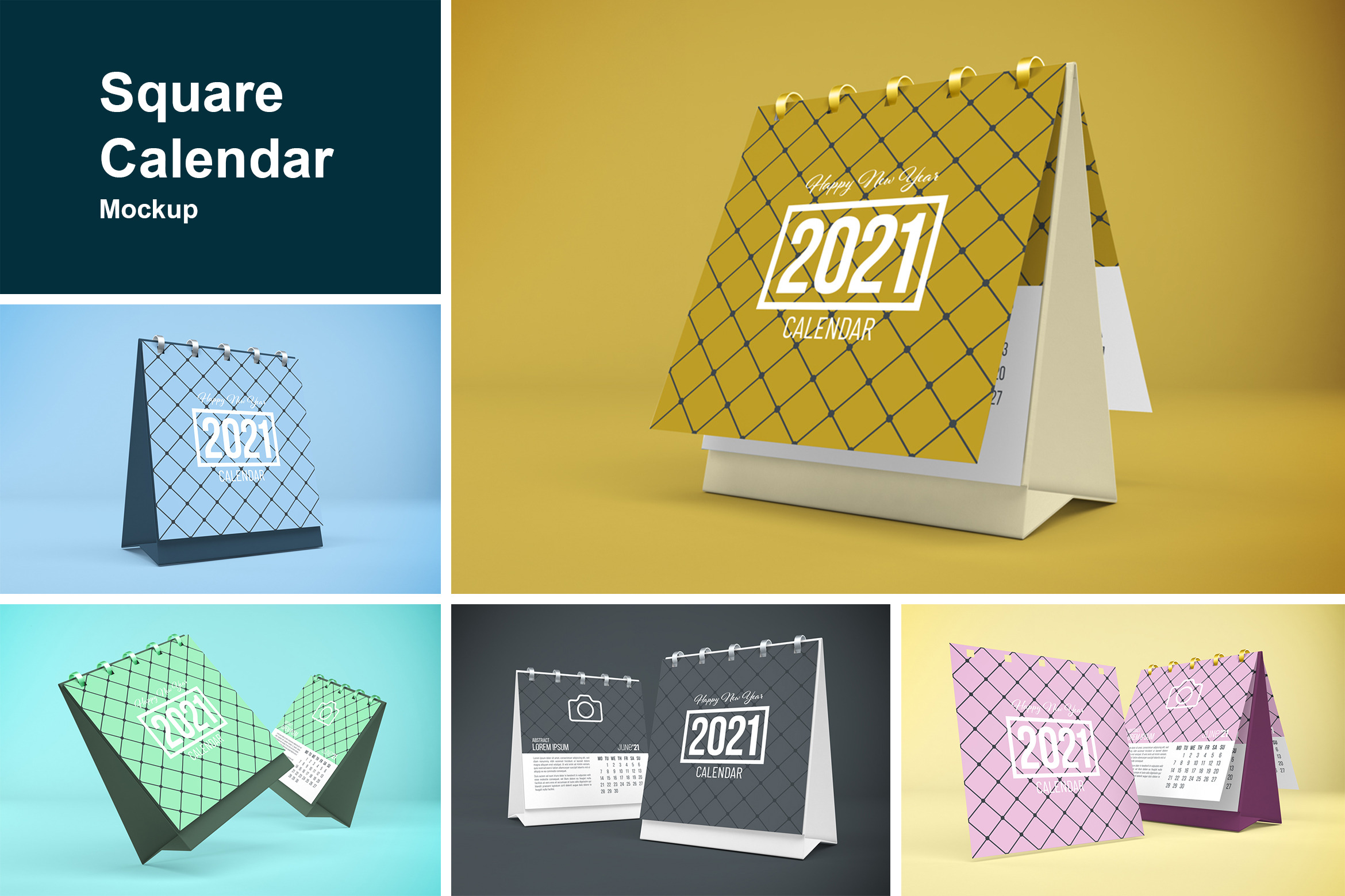 Square Calendar Mockup, a Print Template by Qaleb Studio | Creative Market