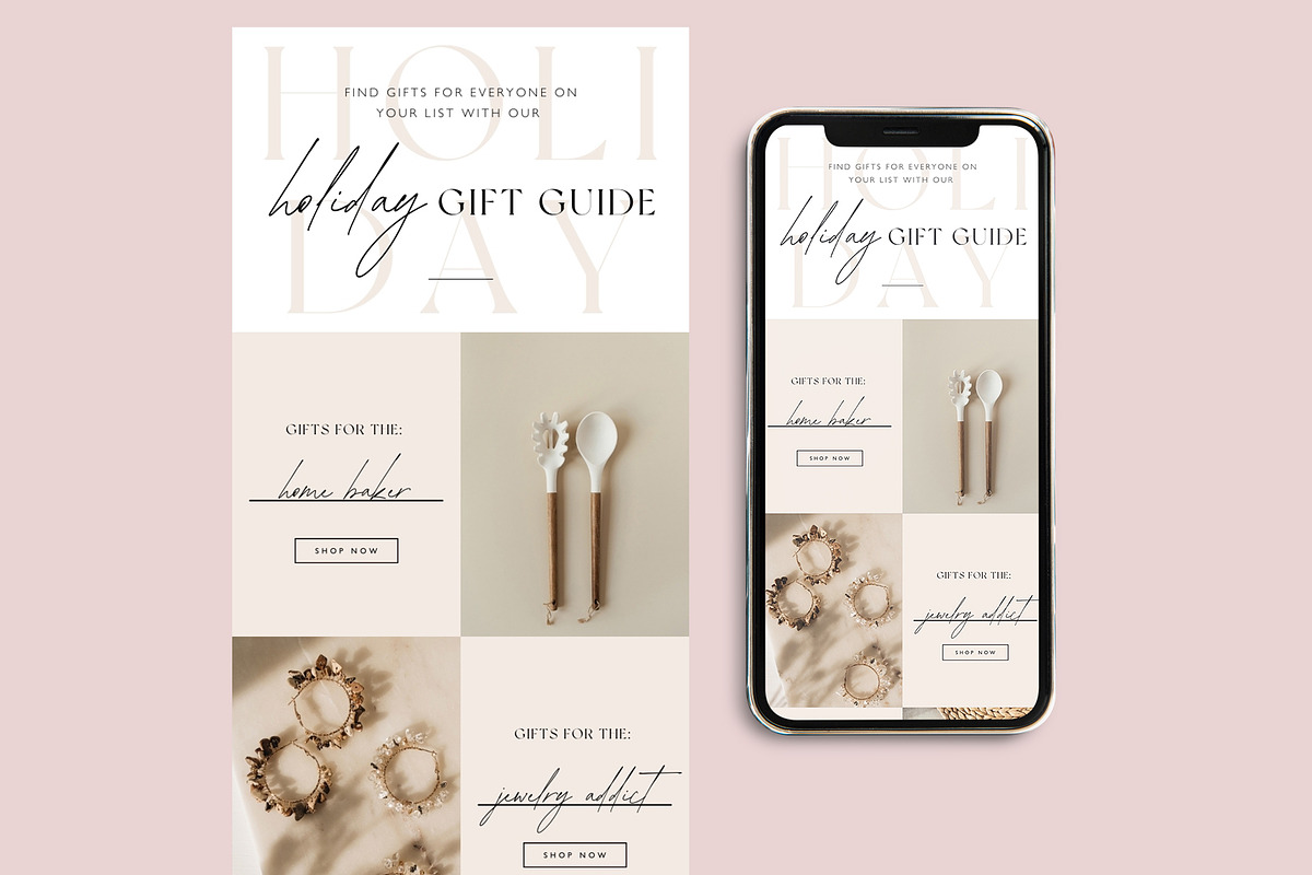 Holiday Gift Guide Email Template, an Email Template by KikiBunnyCreative