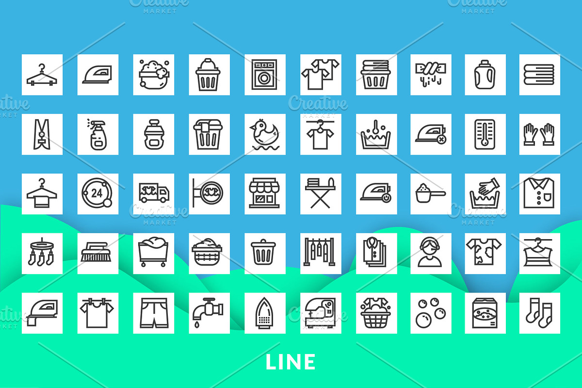 200 Laundry Icon Pack, an Icon by Creastale