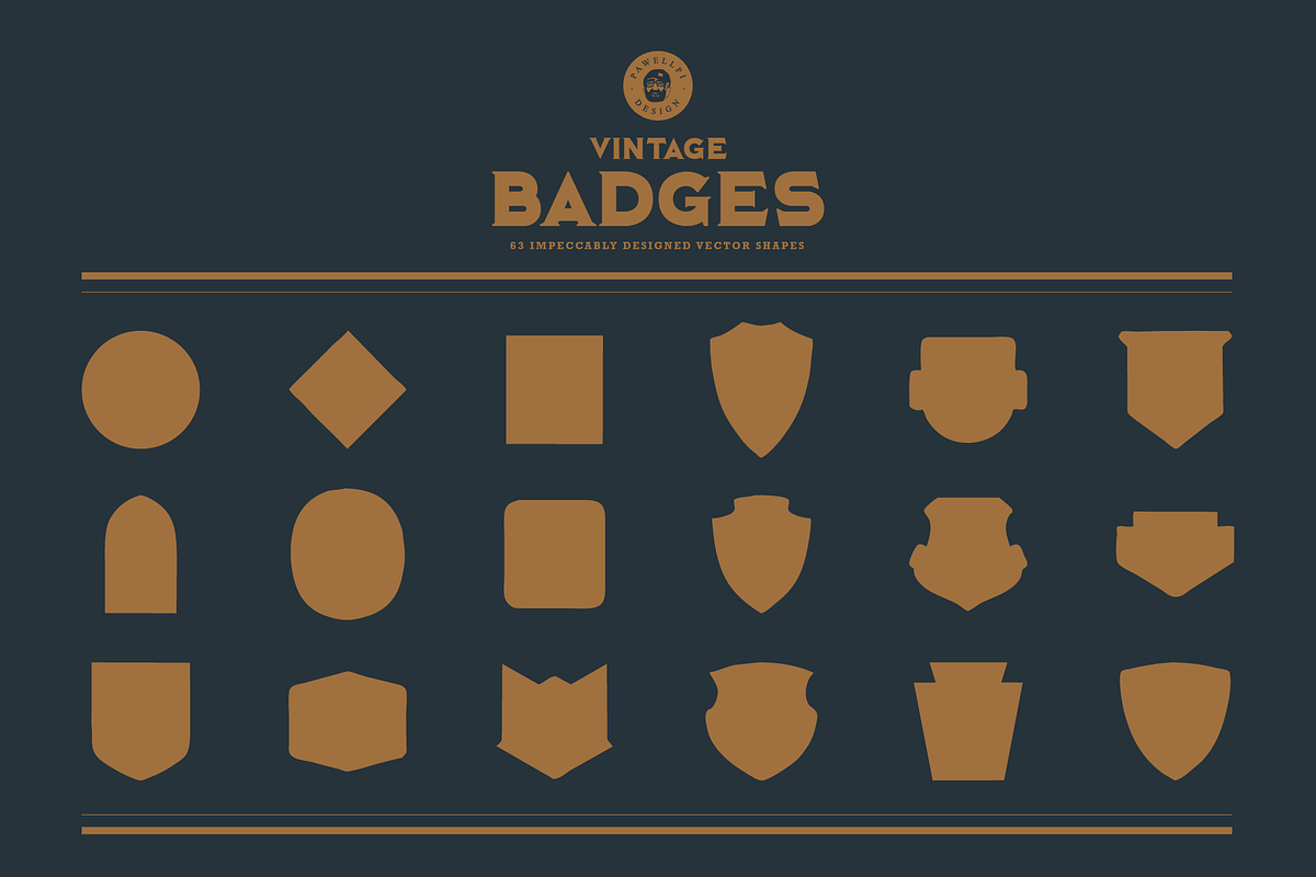 Vintage Badges Vector Shapes, an Object Graphic by pawellpi
