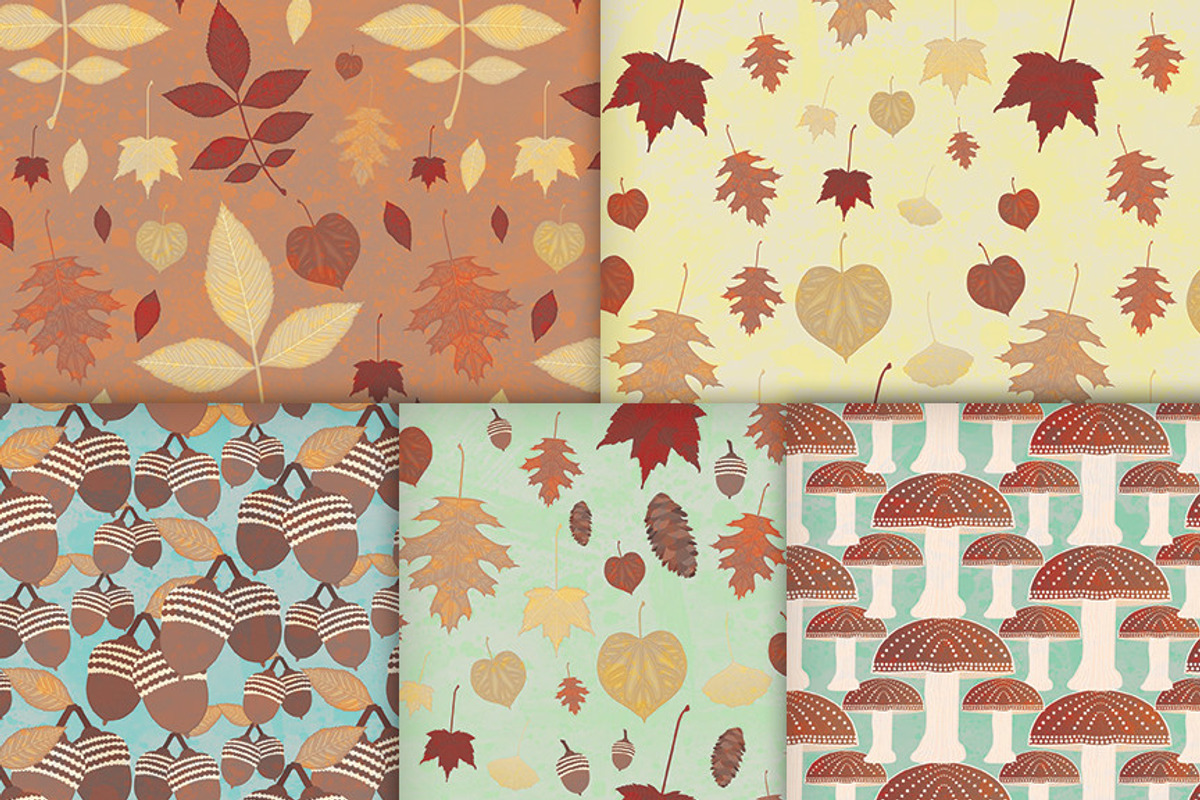 Fall Woodland Animal Patterns, a Pattern Graphic by VizualStorm ...