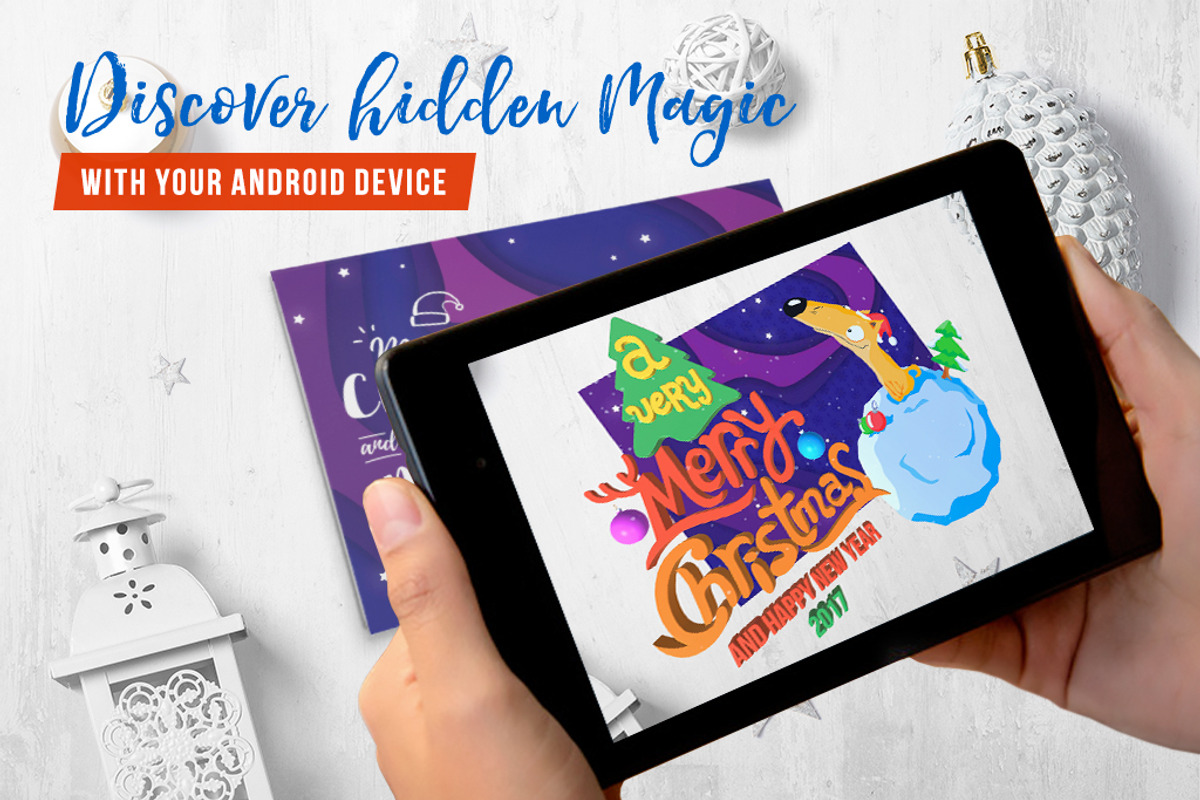 Christmas Augmented Reality card, a Card Template by Nuoka Creative